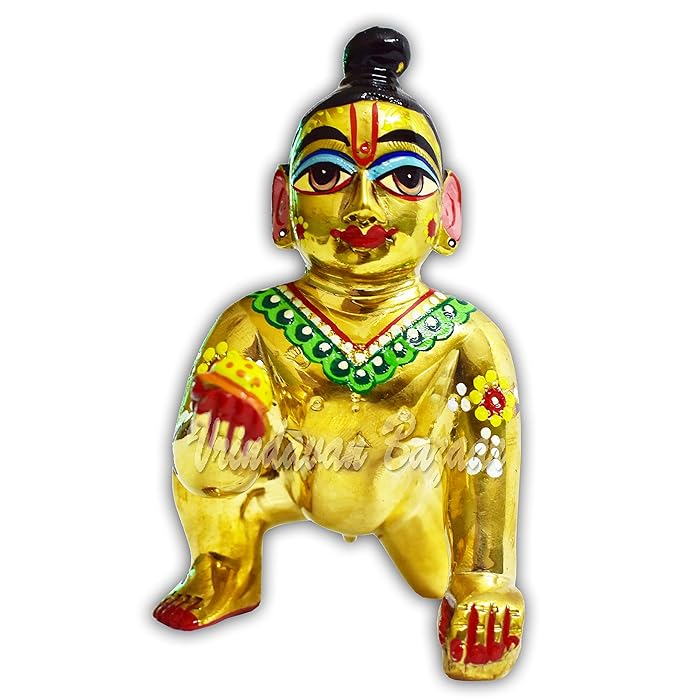Buy VRINDAVANBAZAAR.COM Ashta Dhatu Laddu Gopal/Little Krishna Idol for ...