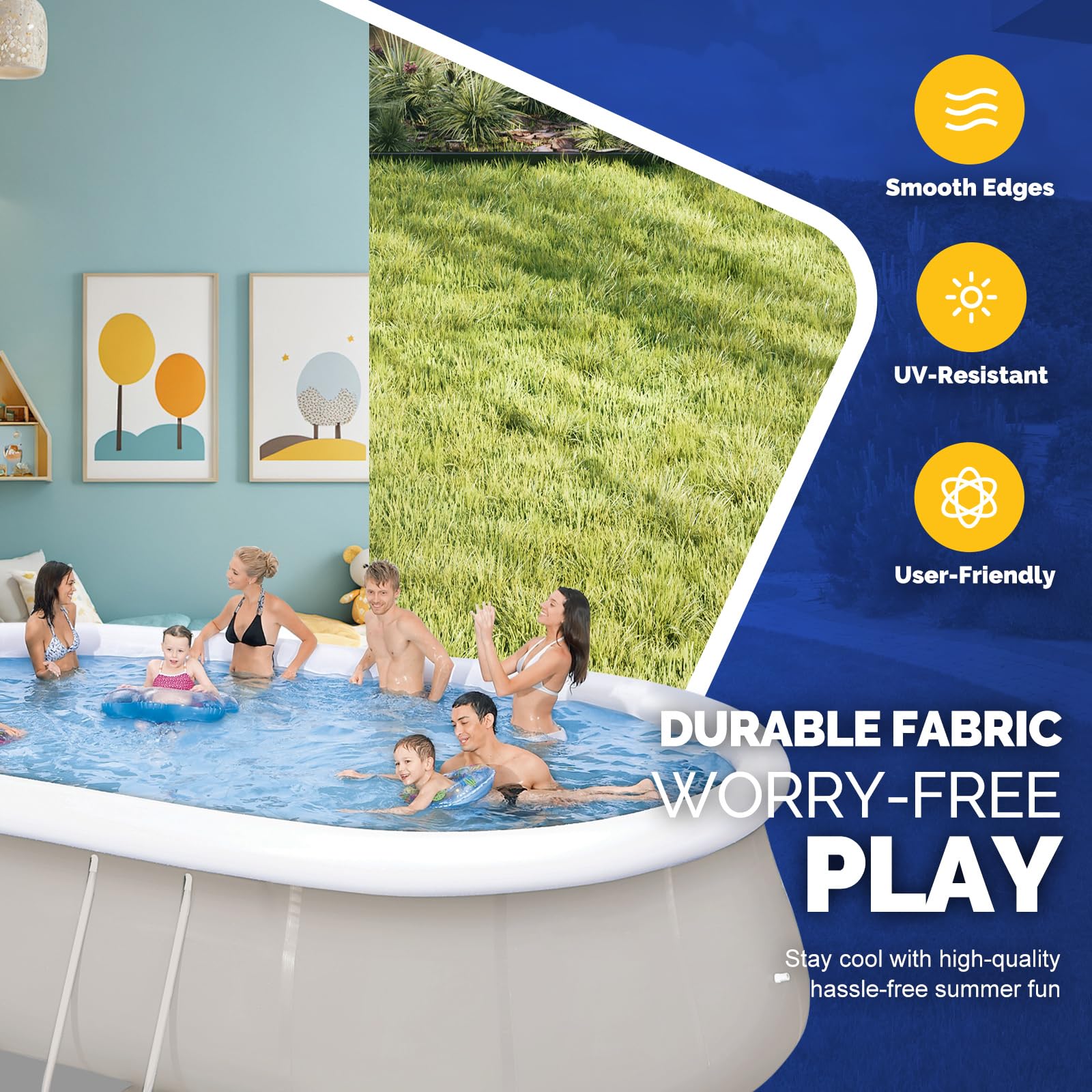 Snapklik.com : DIMAR GARDEN 17.7ft X 10ft X 41.7in Inflatable Swimming Pool