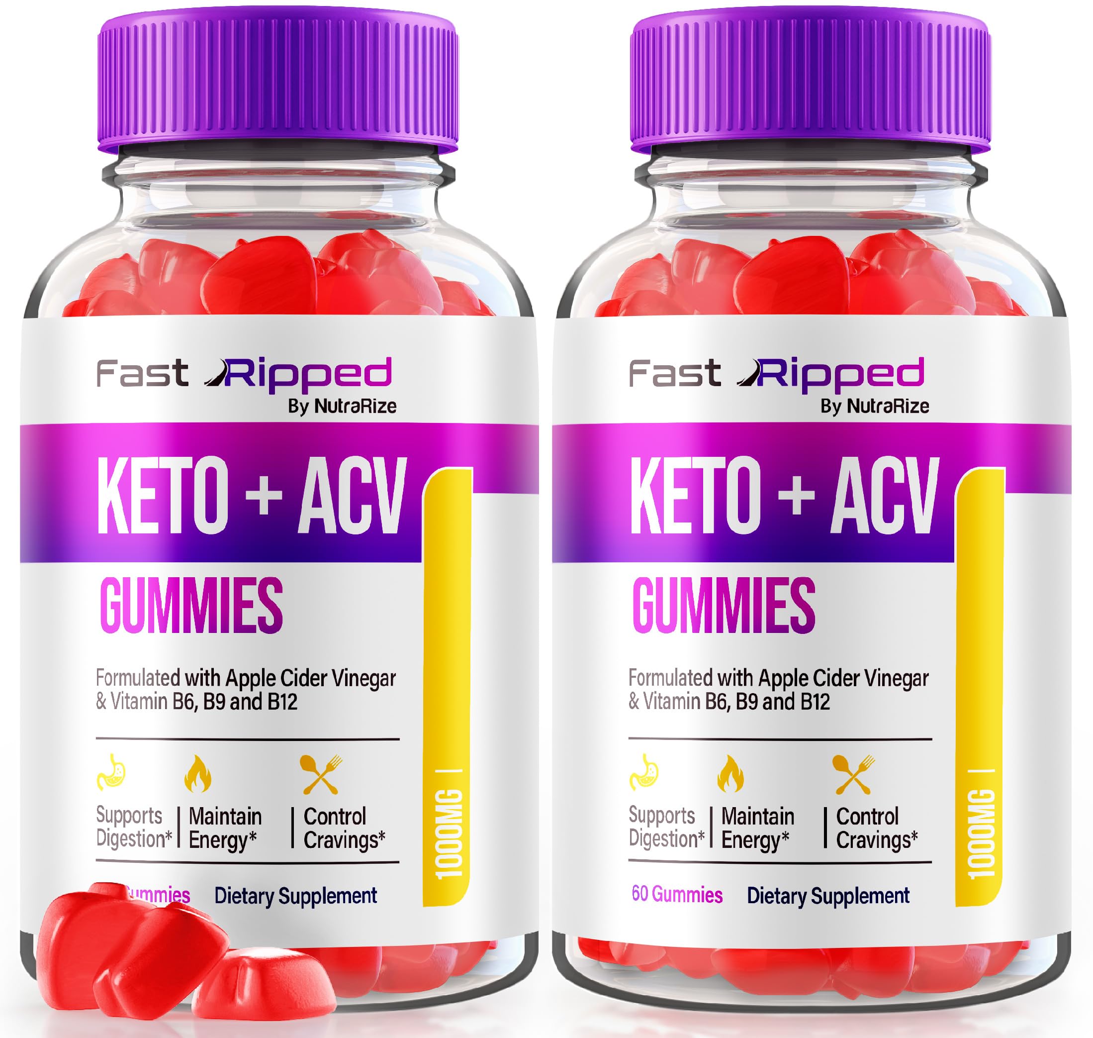 Amazon.com: (2 Pack) Fast Ripped Keto Gummies, Fast Ripped Keto + ACV ...