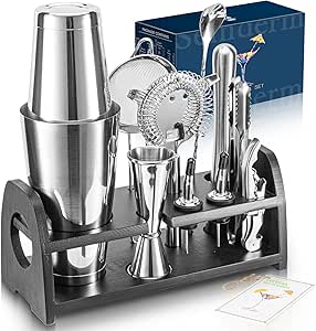 Amazon.com: Semderm Pro Cocktail Shaker Set Mixology Bartender Kit- Extra Thick Stainless Steel ...