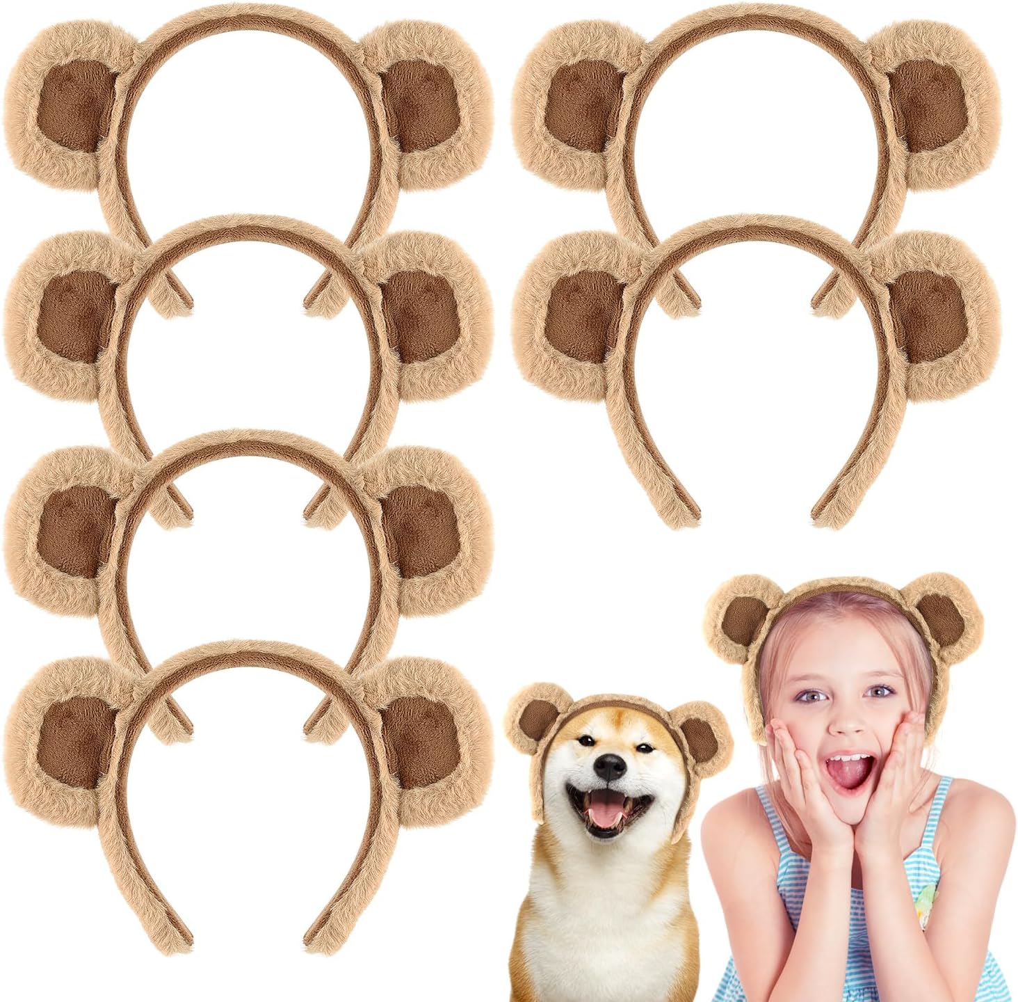 Amazon.com : SIOTMERA Headband 4Pack Bear Ears Brown, Cute Care ...