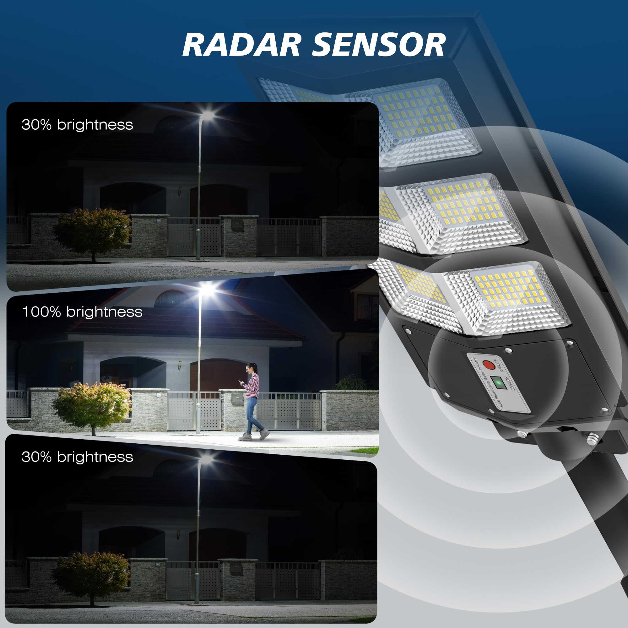 Snapklik.com : 3000W Solar Street Lights Outdoor 6500K Solar Parking ...