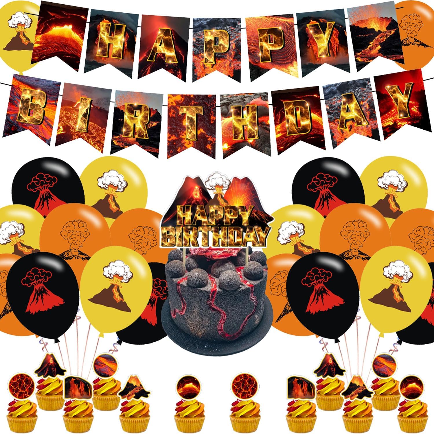 Amazon.com: Lava Theme Birthday Party Decorations,Volcano Hot Lava ...