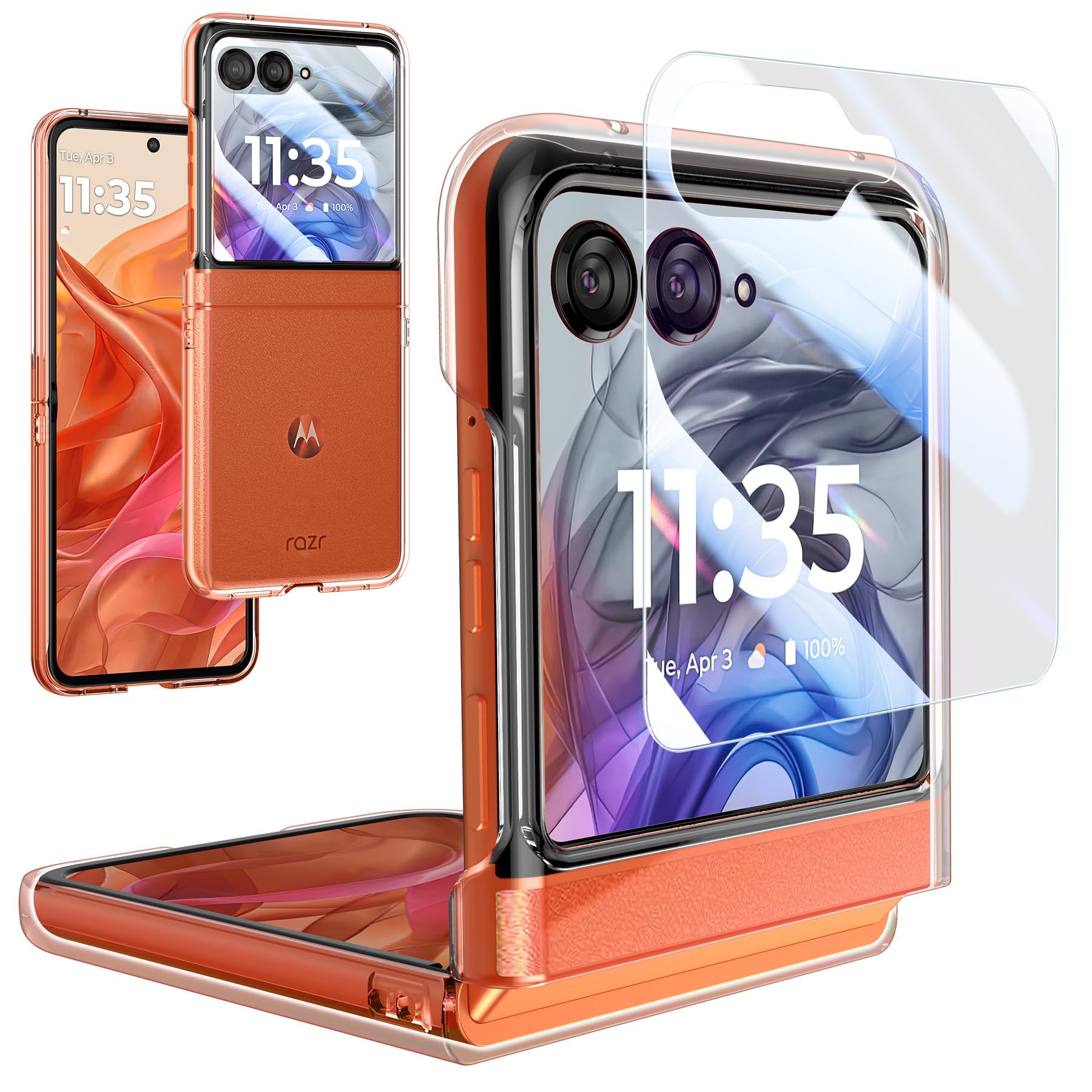 Amazon.com: Foluu Clear Case for Motorola Razr 2024 [Not fit Razr Plus 2024] with Front Built-in ...