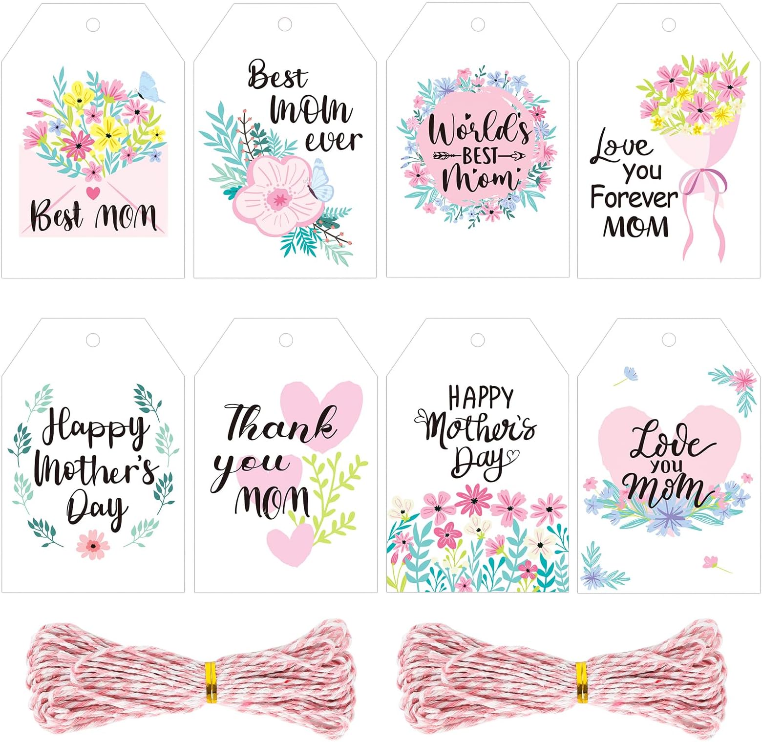Amazon.com: 80 Pieces Mothers Day Tags, Happy Mothers Day Tags with ...