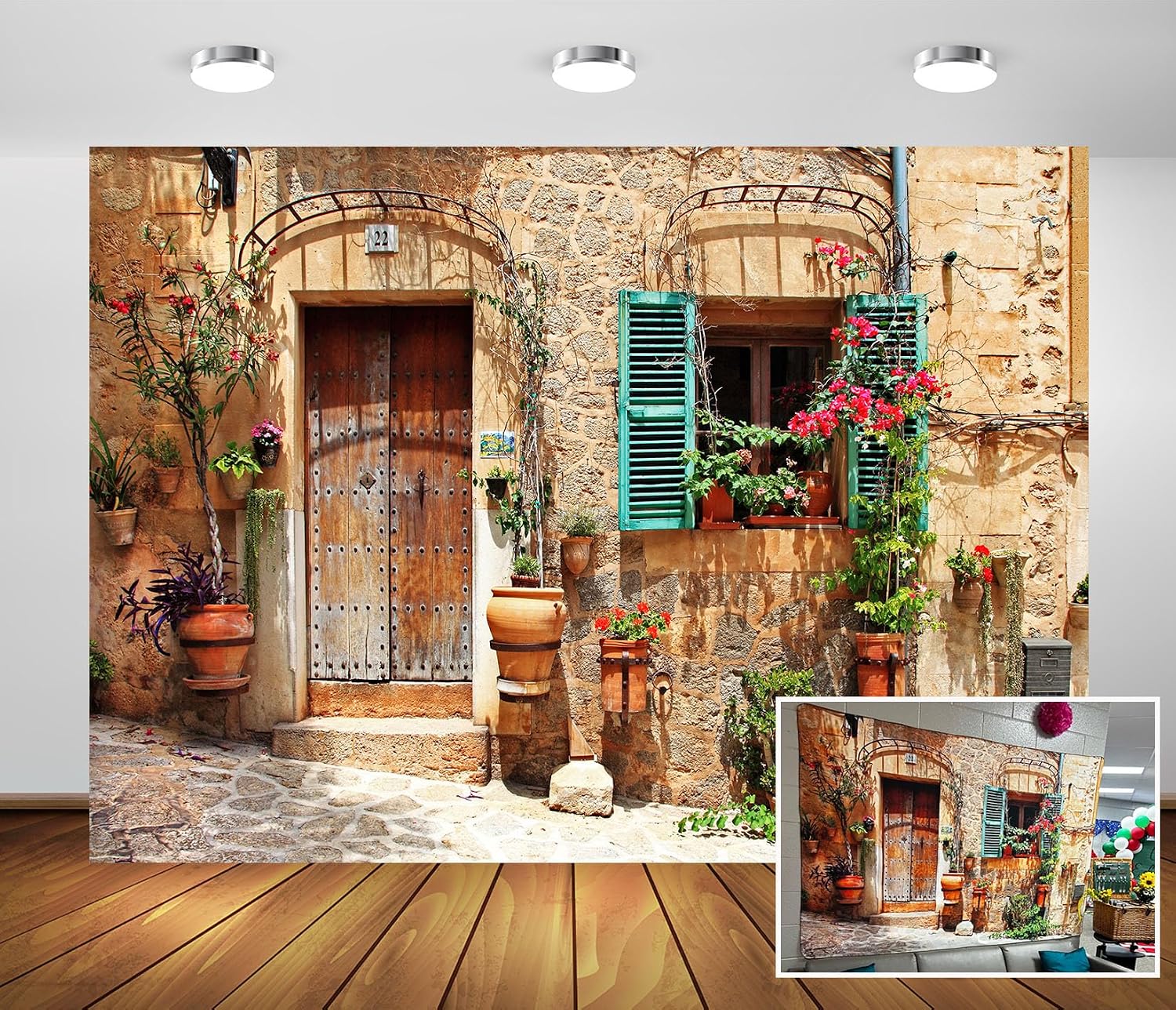Amazon.com : Loccor 5x3ft Fabric Italy Street Backdrop Tuscany Medieval ...