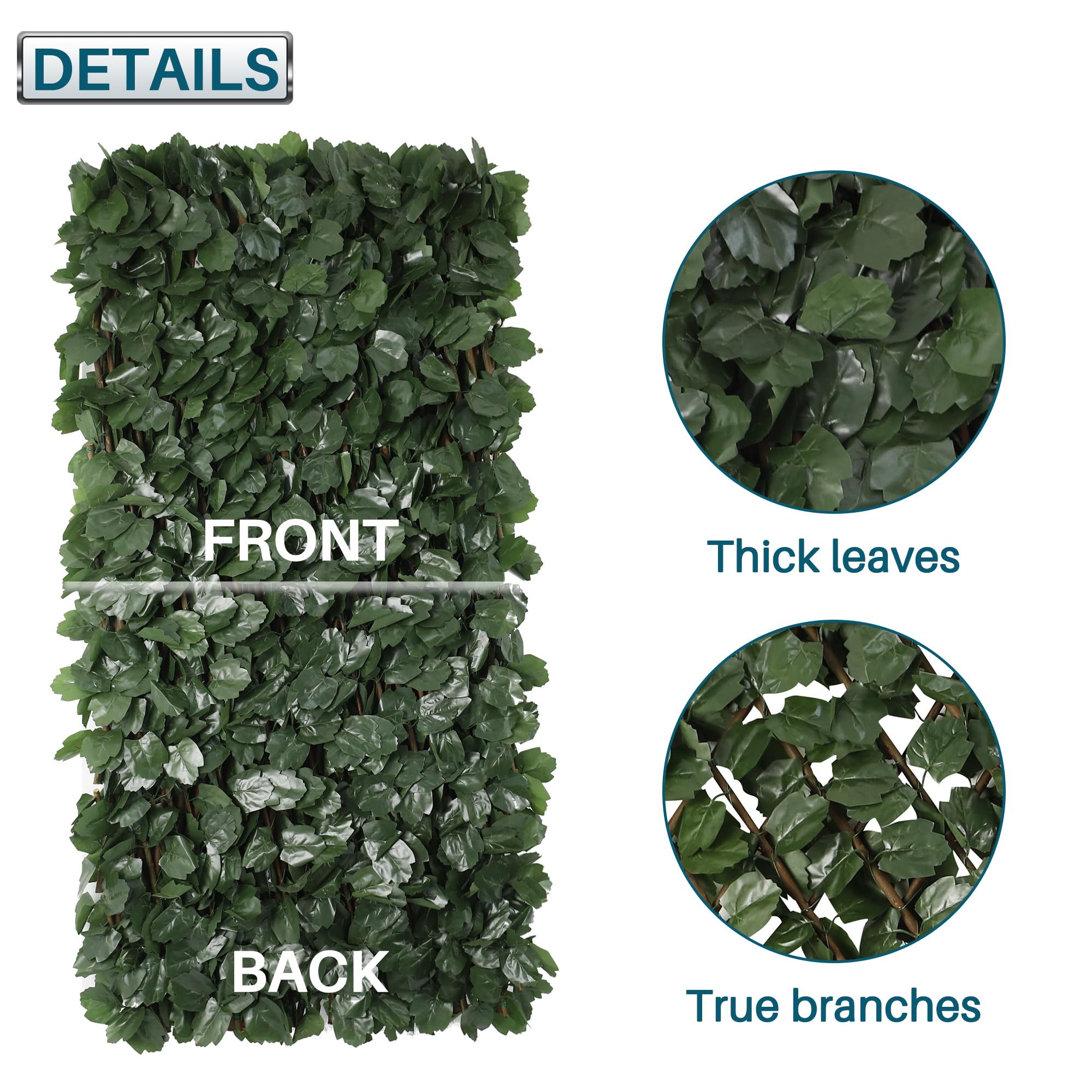 Snapklik.com : Coarbor 8 Packs Artificial Leaf Ivy Expandable Privacy ...