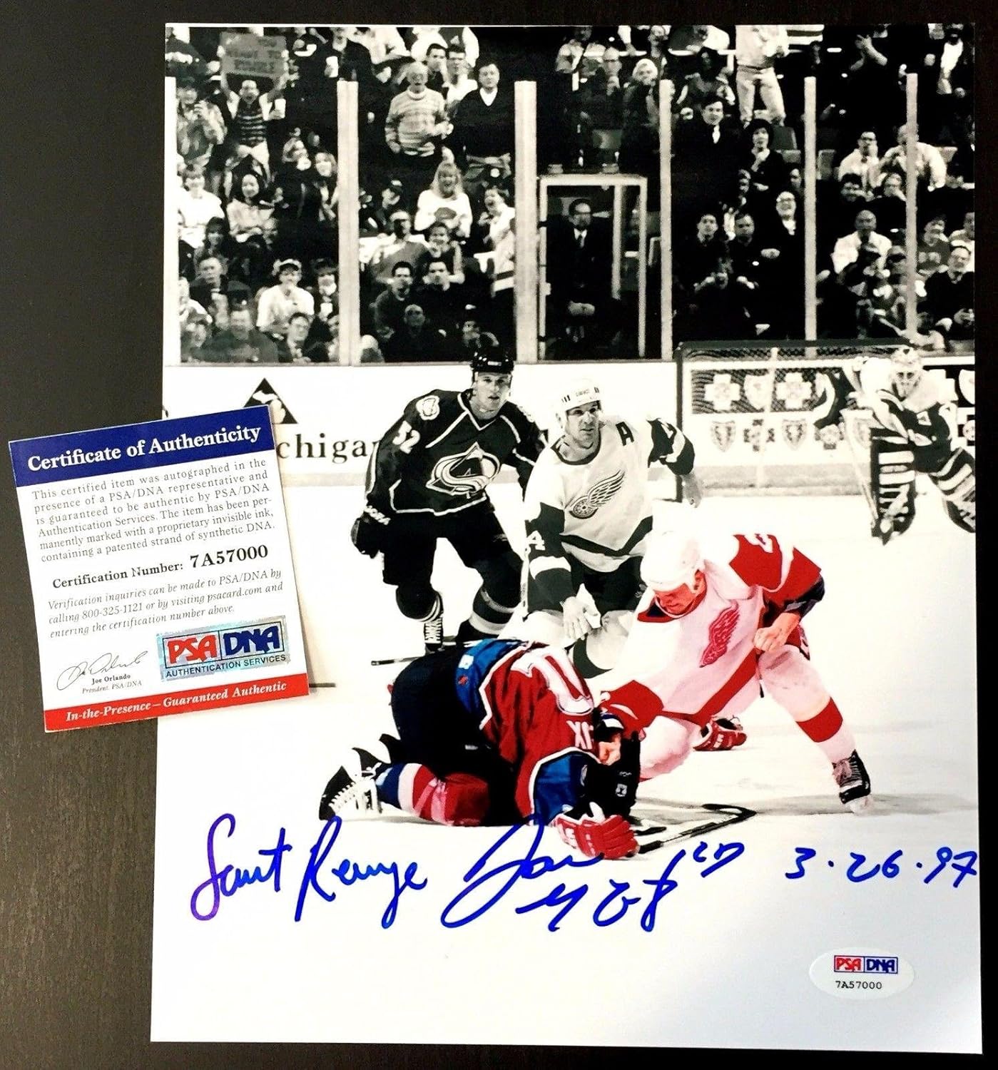 Darren Mccarty Signed "spotlight" W/Claude Lemieux Fight 8x10 Photo Psa ...