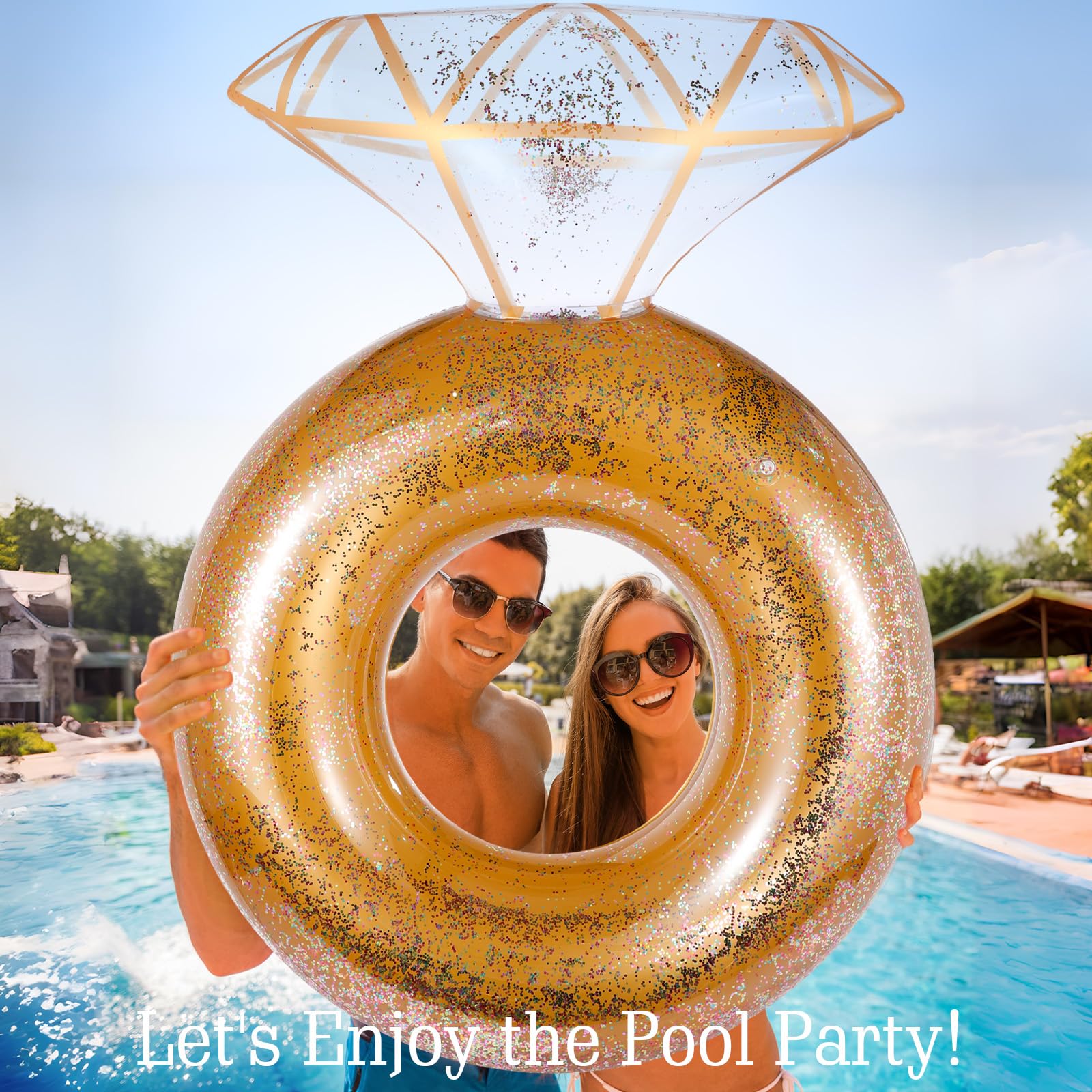 Snapklik.com : Pool Floats, Inflatable Diamond Ring Pool Float, Large ...