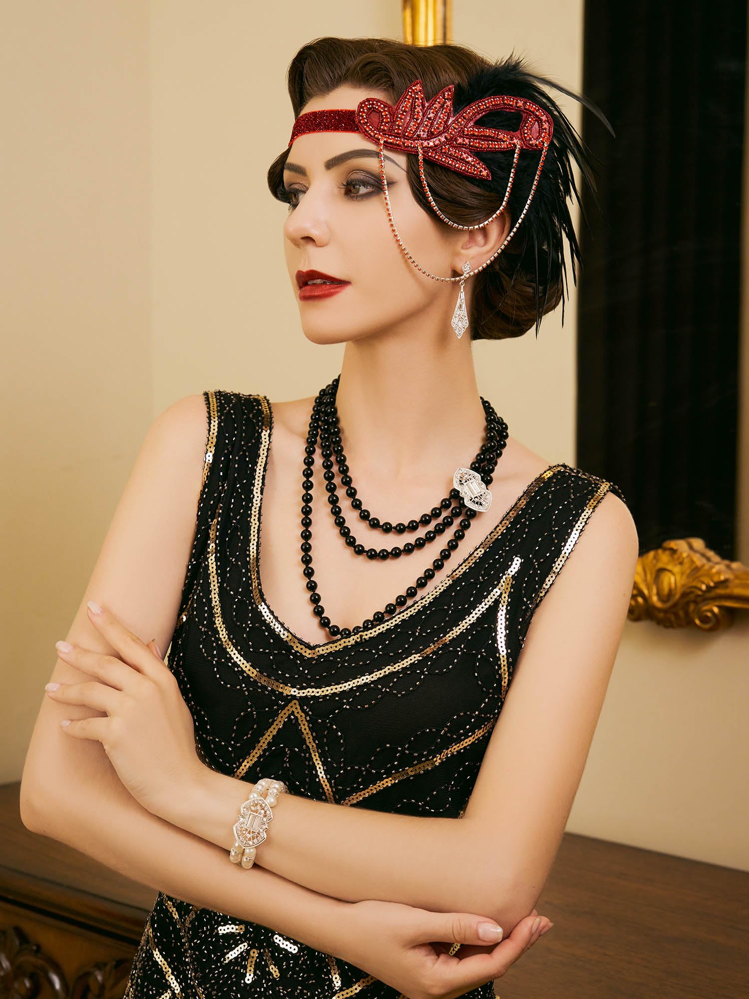 Snapklik.com : SWEETV 7Pcs 1920s Accessories Set For Women