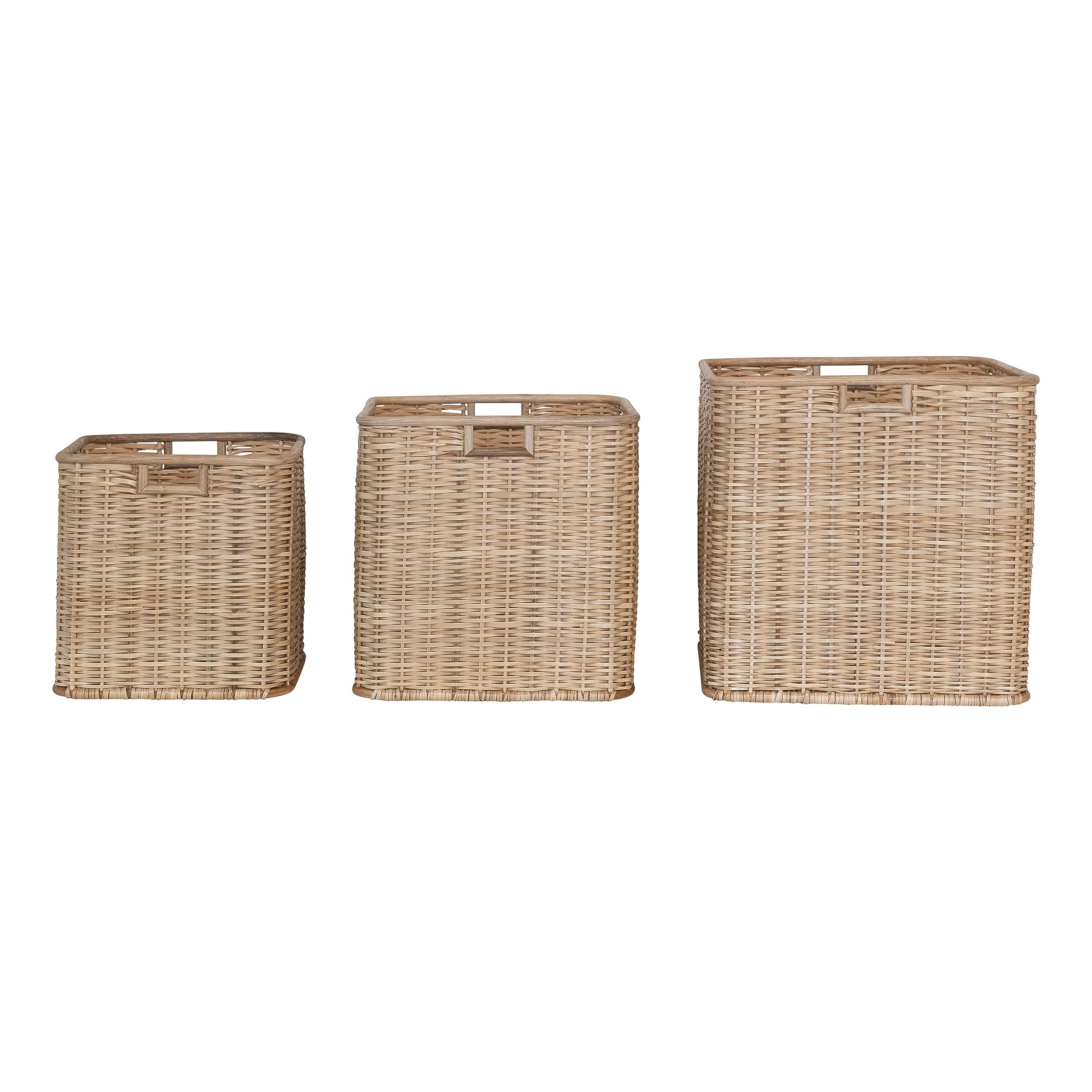 Amazon.com: Bloomingville Square Handmade Palm and Rattan Organizer for ...
