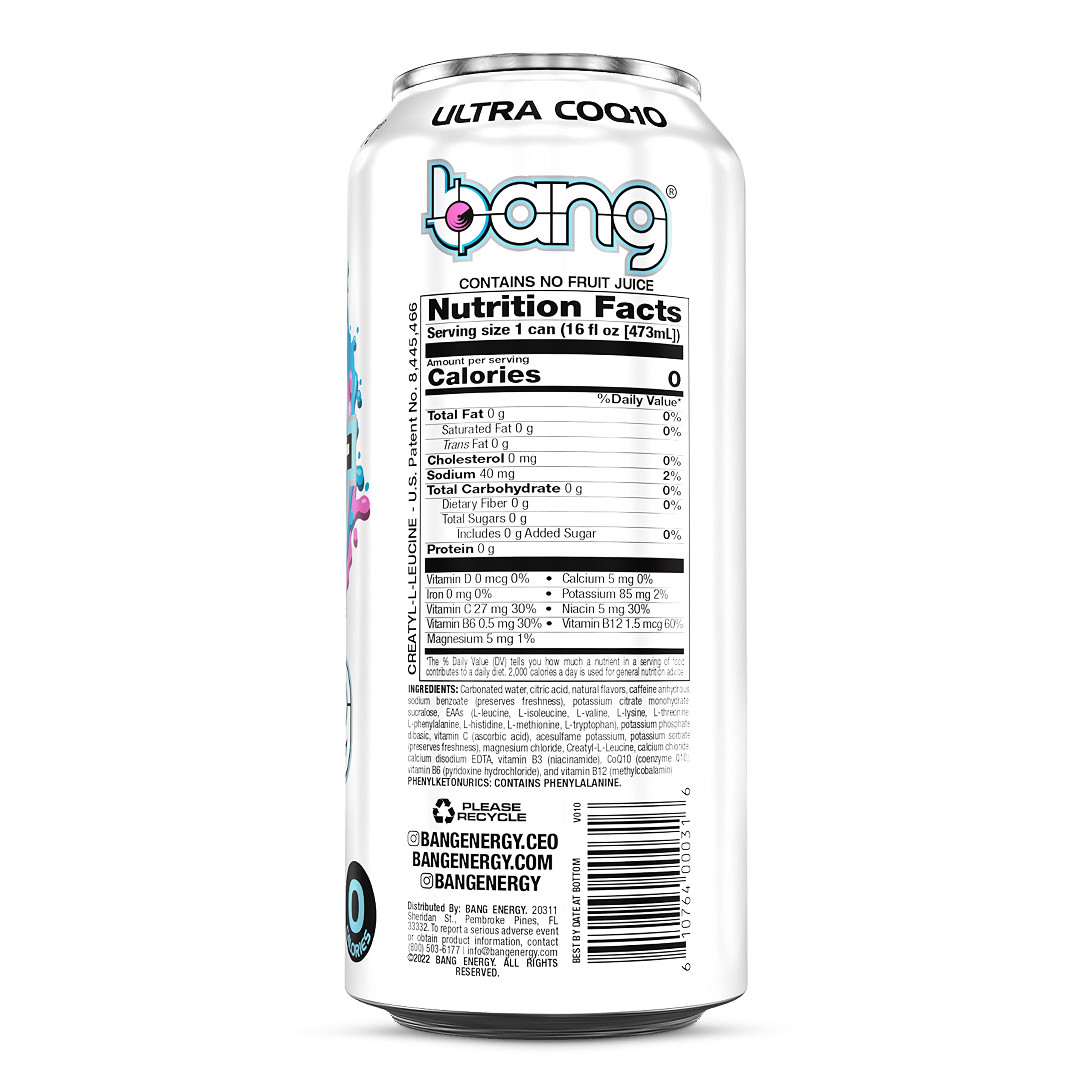 Snapklik.com : Bang Energy Cotton Candy, Sugar-Free Energy Drink, 16-Ounce