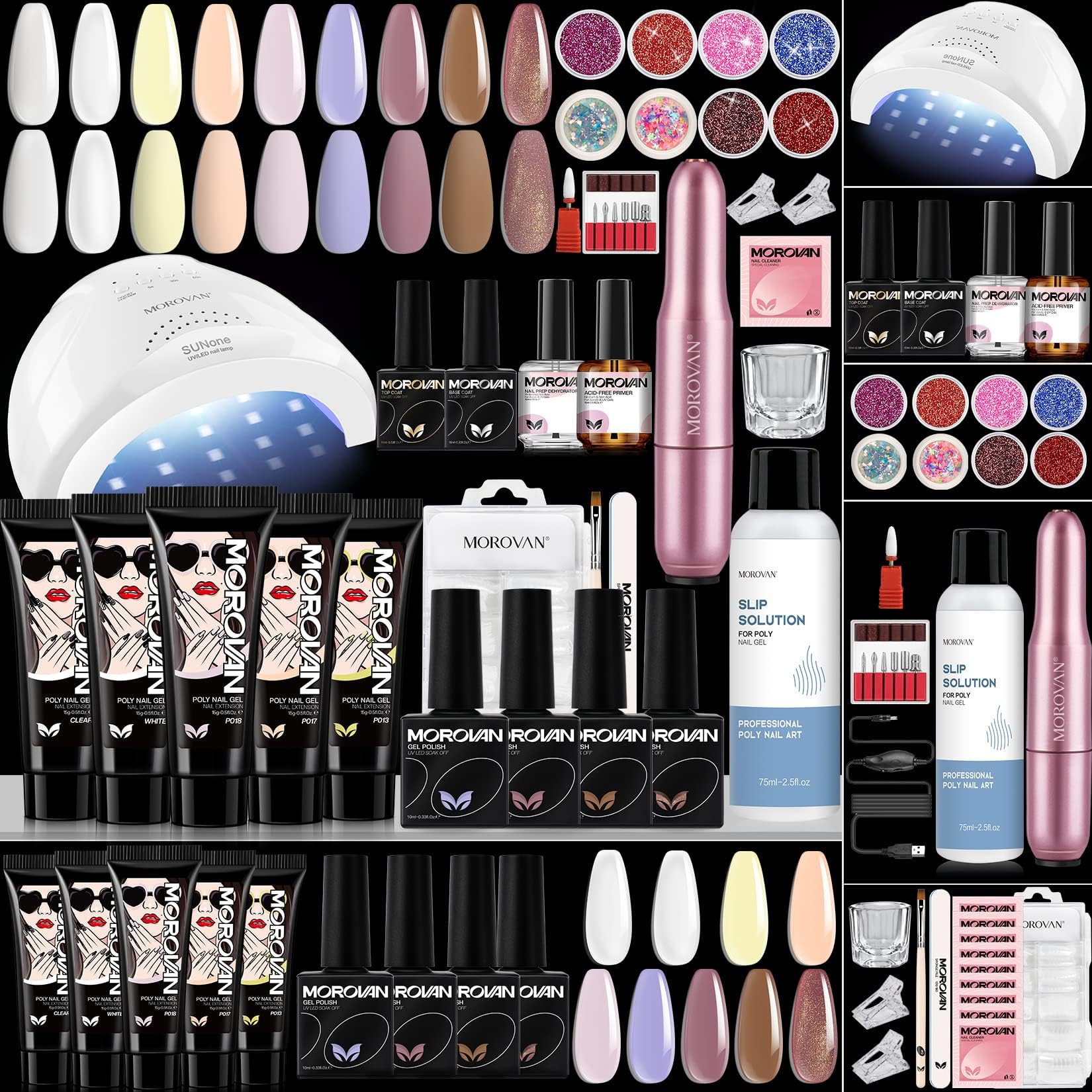 Amazon.com : Arousar Poly Nail Gel Kit, 15ml*4pcs Nail Extension Gel ...