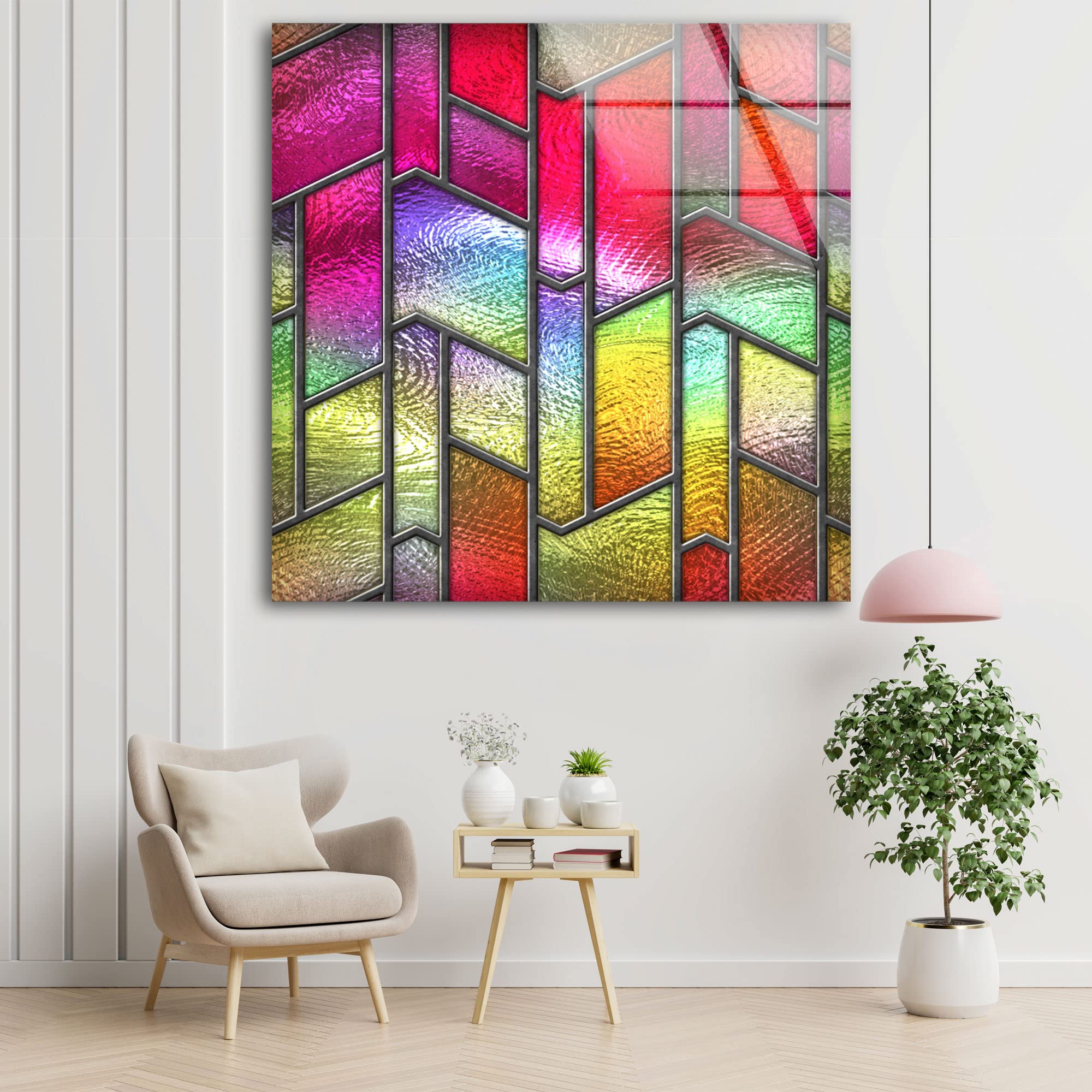 Glass Art Geometric Panels