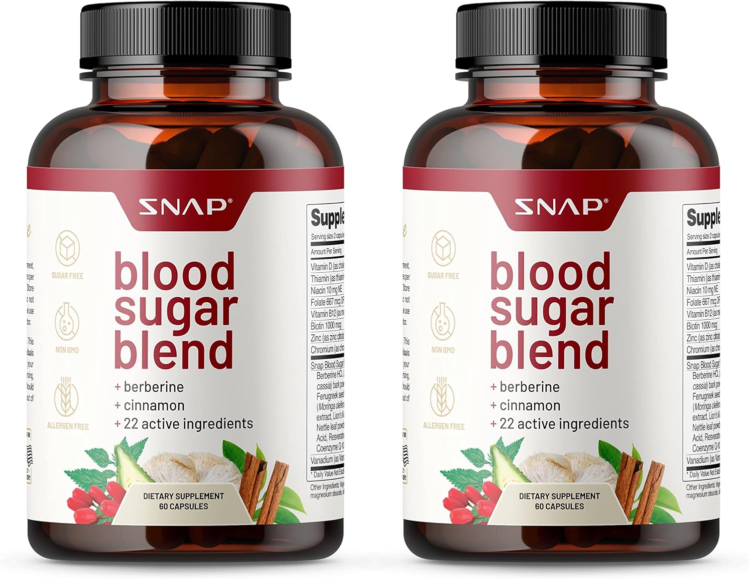 Amazon.com: Snap Supplements Blood Sugar Blend with Berberine, CoQ10 ...