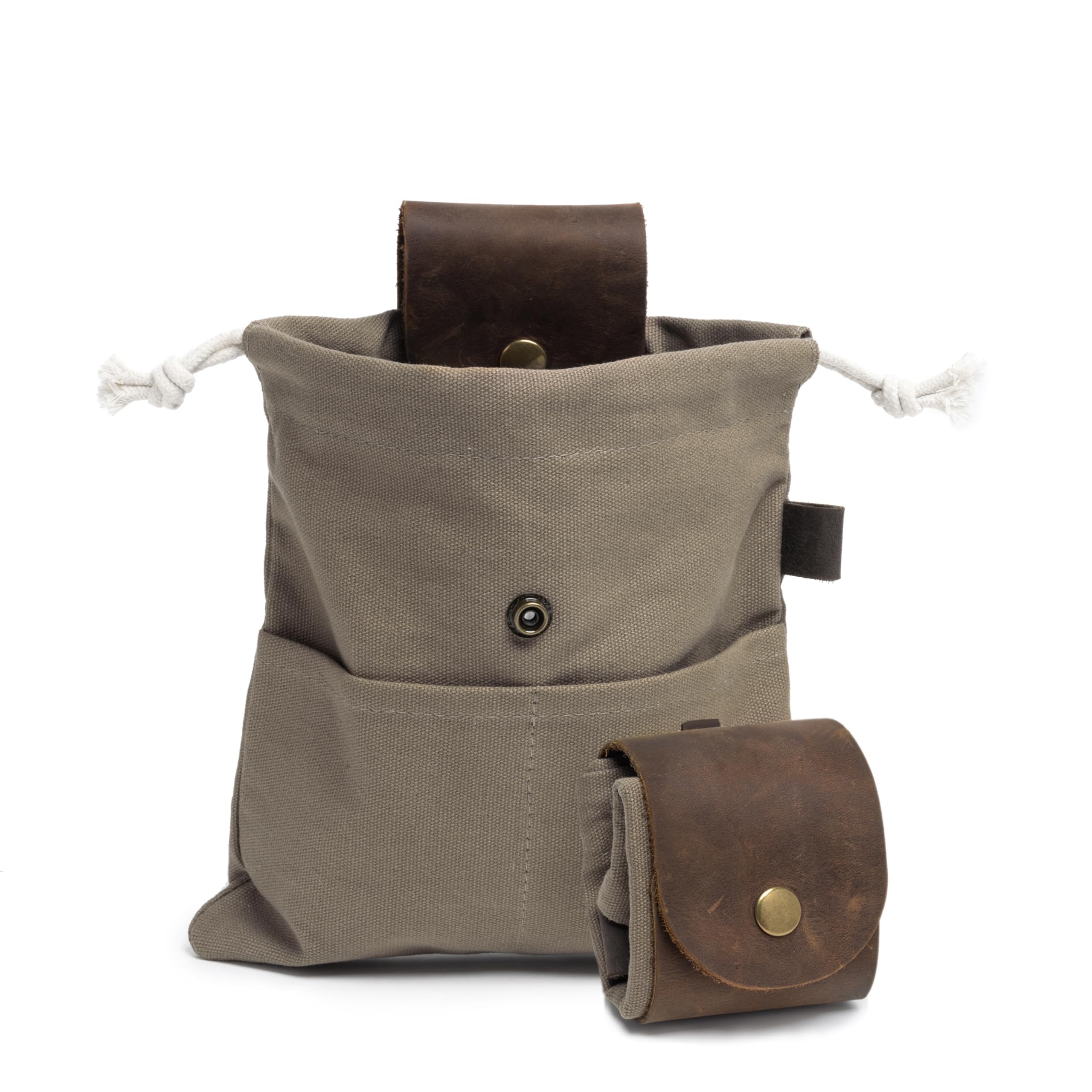 Amazon.com : Foraging Pouch Leather Canvas Collapsible Bag Water ...