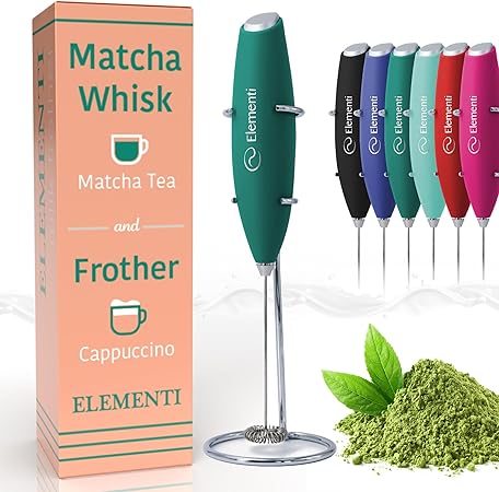 Amazon.com: Elementi Matcha Whisk & Frother Set - Electric Matcha Mixer ...
