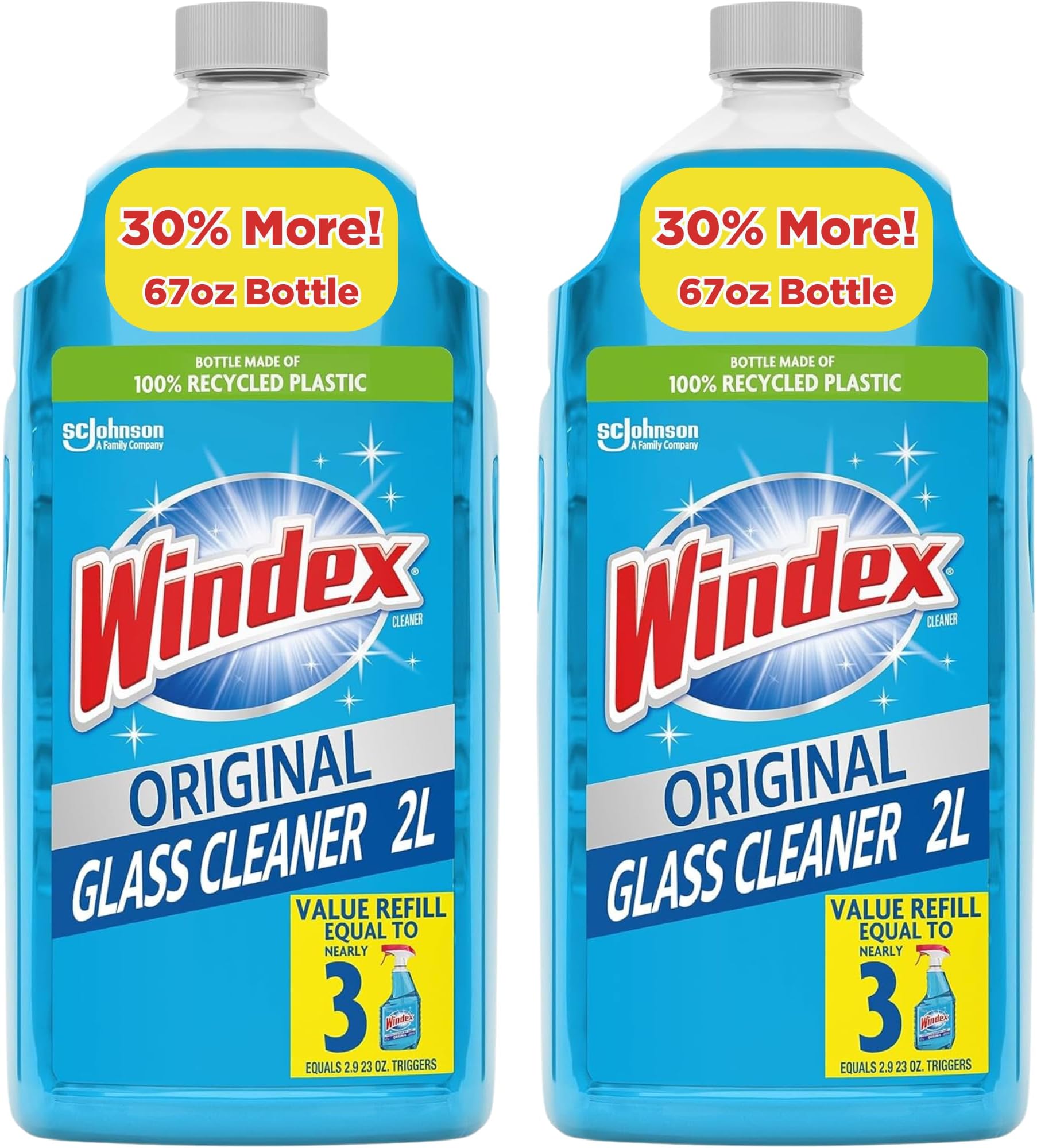 Amazon.com: Windex Refill Glass and Window Cleaner Bottle, Bottle Made ...