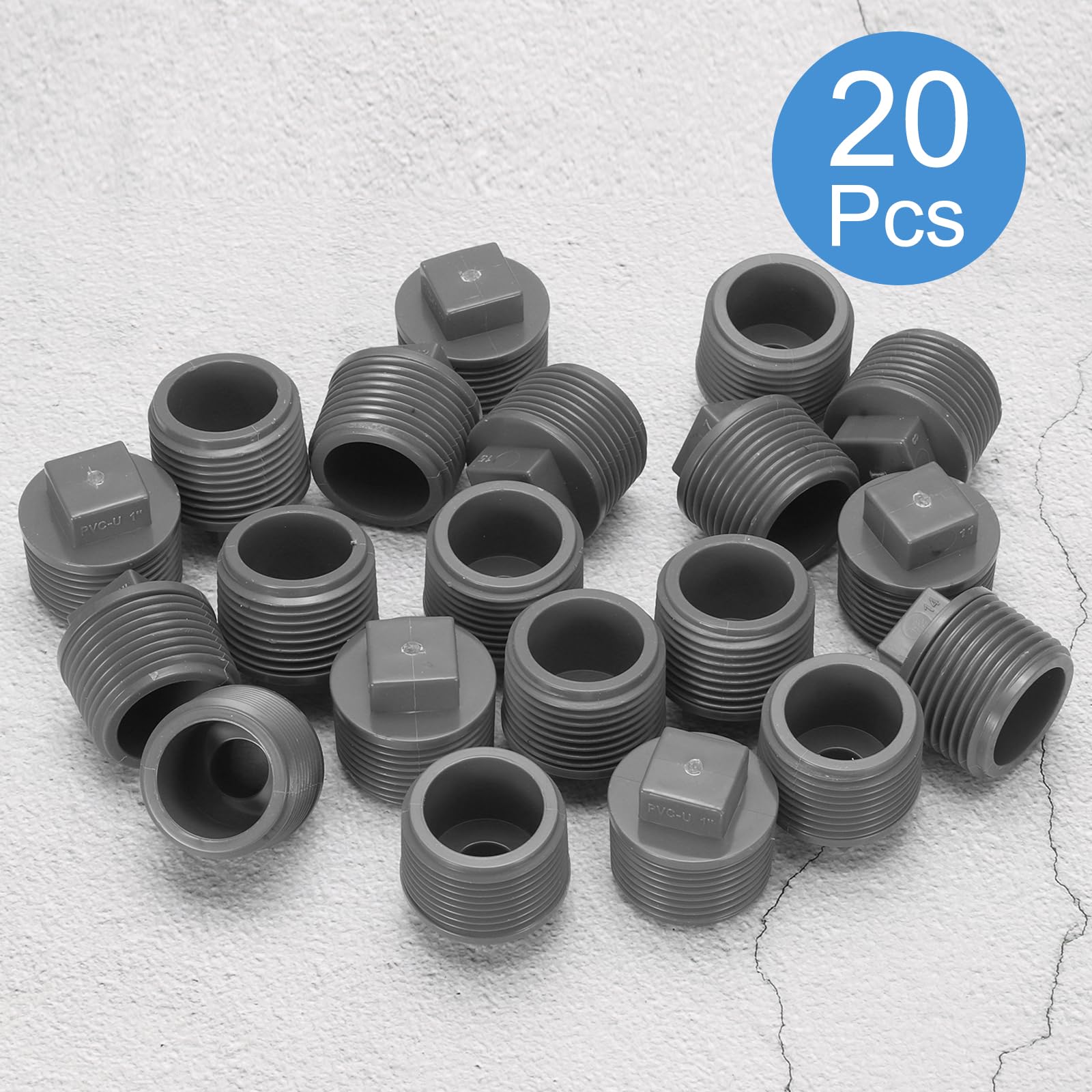Snapklik.com : Uxcell 20 Pcs PVC Pipe Male Thread Plug G3/4" Threaded ...