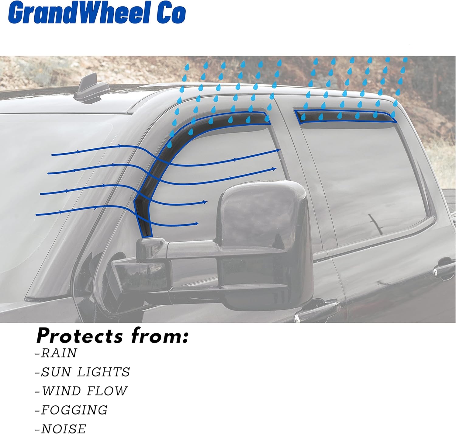 GrandWheel Co – Deflectores de ventilación de ventana lateral de canal ...