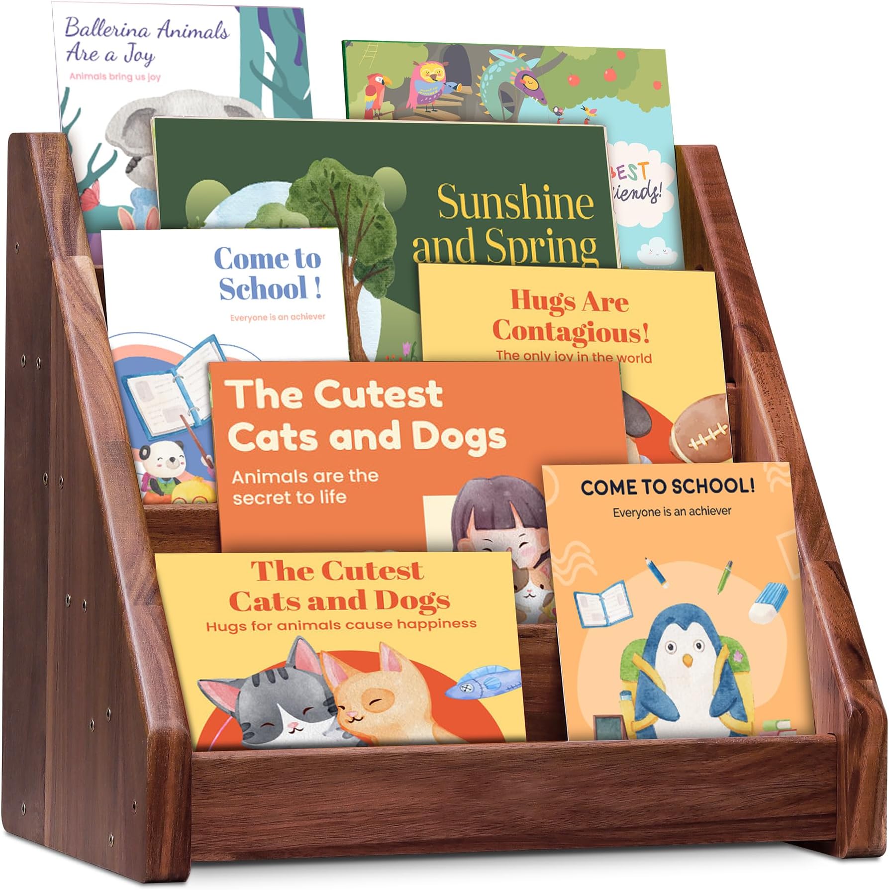 Amazon.com: Woodtoe Montessori Bookshelf for Kids, Natural Wood ...