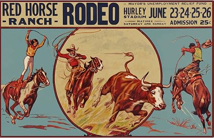 Amazon.com: Dreacoss Rustic Retro Metal Tin Sign - Vintage Rodeo Metal ...