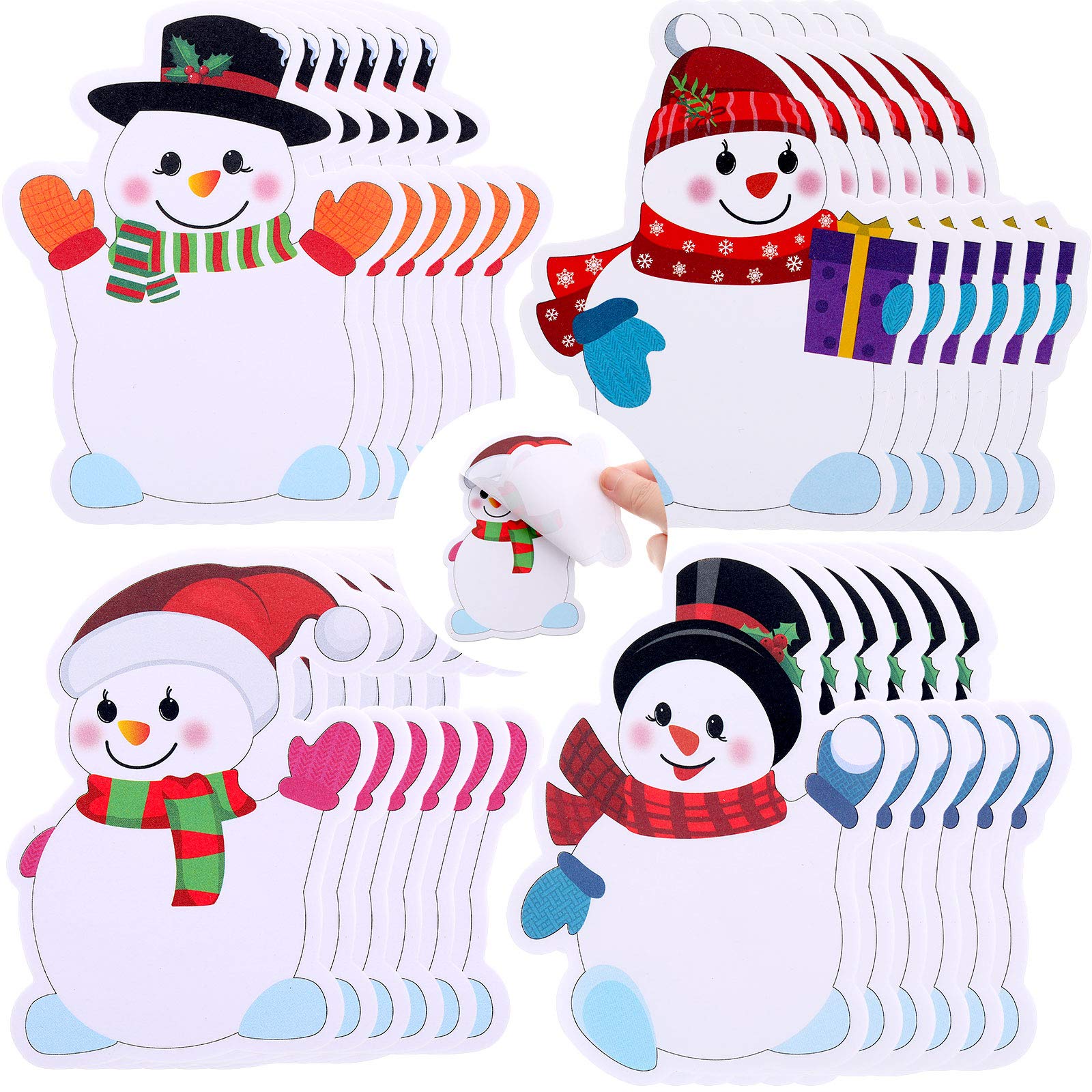 Amazon.com : 24 Pieces Christmas Notepad Waving Snowman Notepads ...