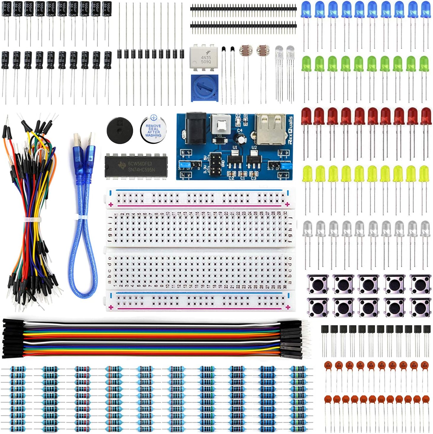 Amazon.com: REXQualis Electronics Basic Kit w/Power Supply Module ...