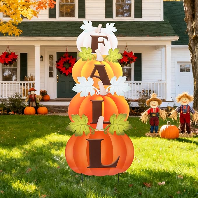 Amazon.com: Bshine Outdoor Fall Pumpkin Decorations for Home, 35'' Fall ...