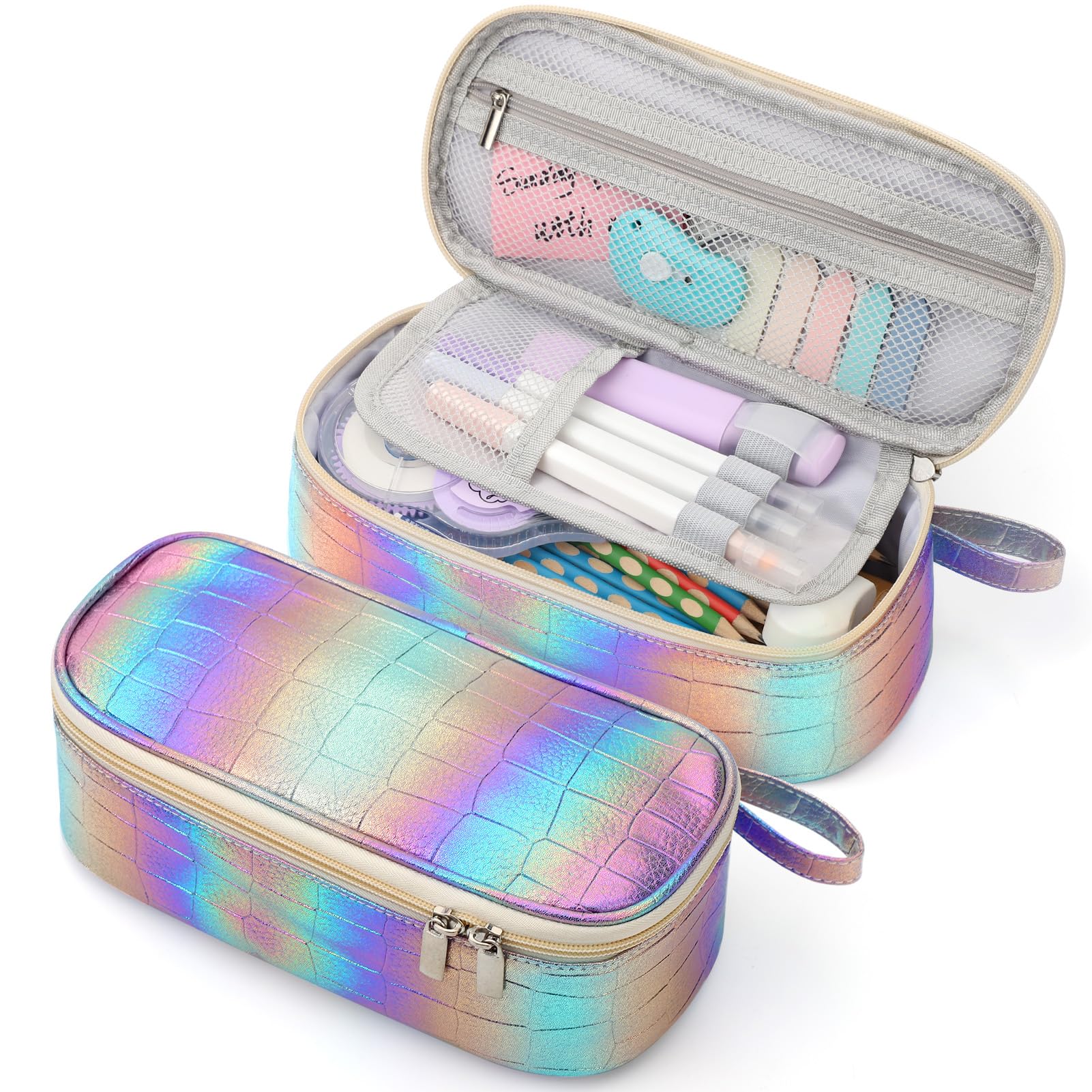 Amazon.com: Jcocylse Large Capacity Pencil Case Portable Pencil Pouch ...