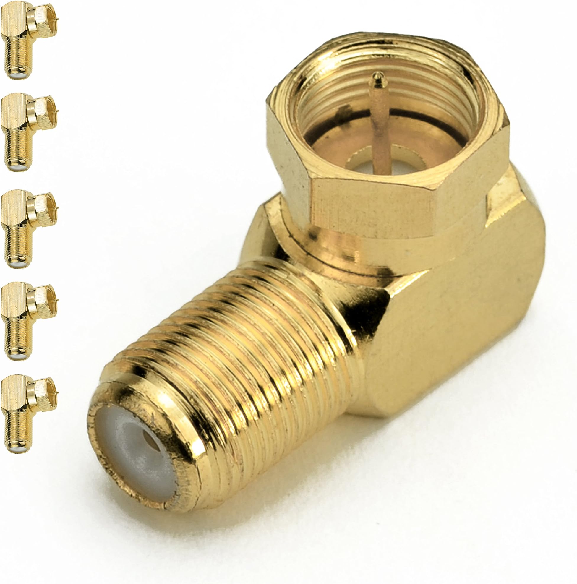 Amazon.com: Monoprice F Type Right Angle Female to Male Adapter, Gold ...