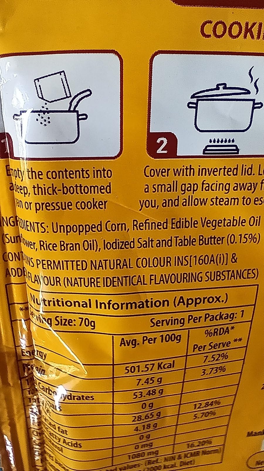 Poppacorn Instant Popcorn Hot 'N' Fresh Popcorn, Pouches 35Gms,Pack Of ...