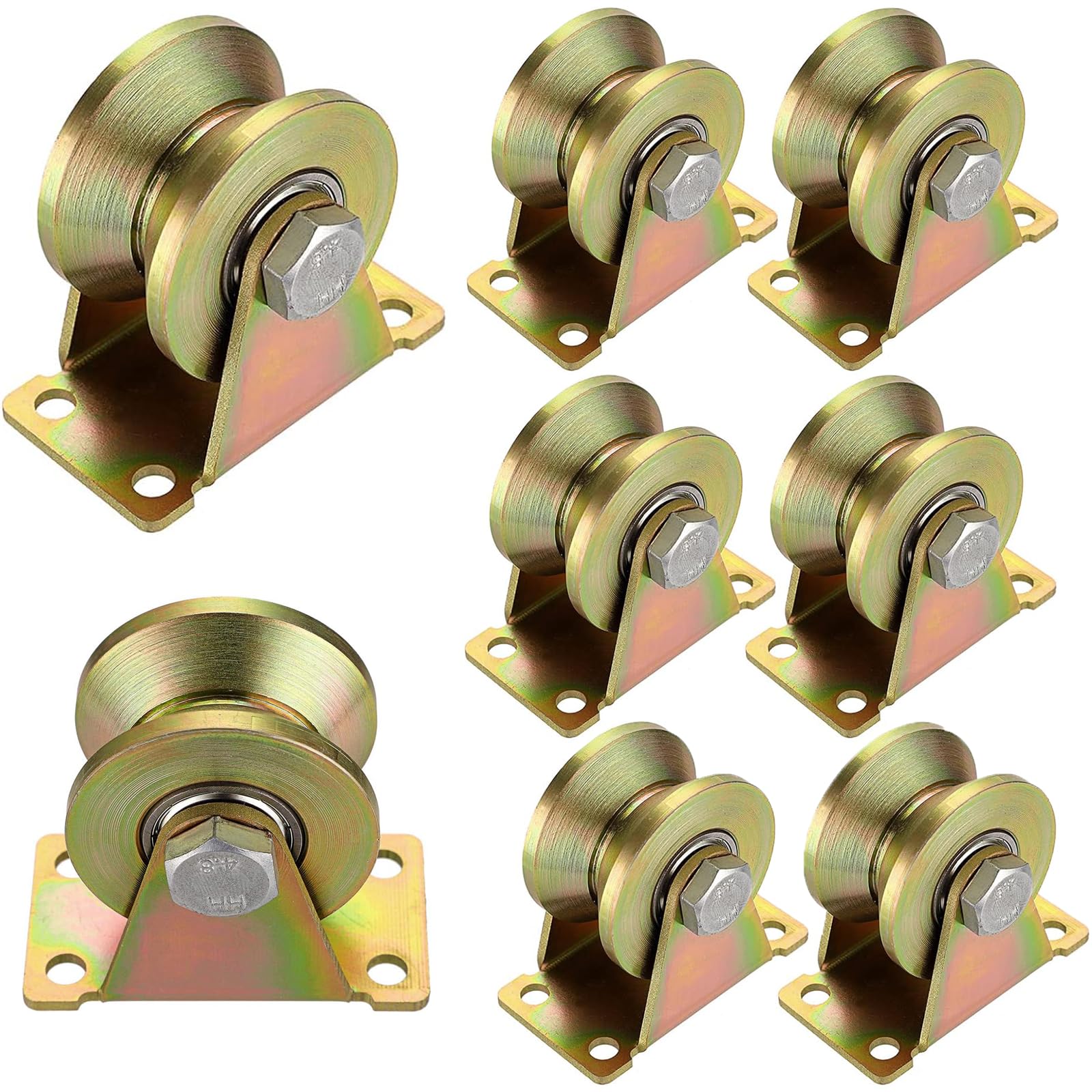 Buy Cokritsm Pulley Blocks Sliding Gate Wheels Steel with Bracket Heavy ...