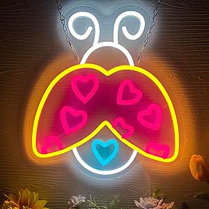 JKHOO Ladybug Neon Signs for Wall Decor,Cute Animal Ladybug Led Neon ...