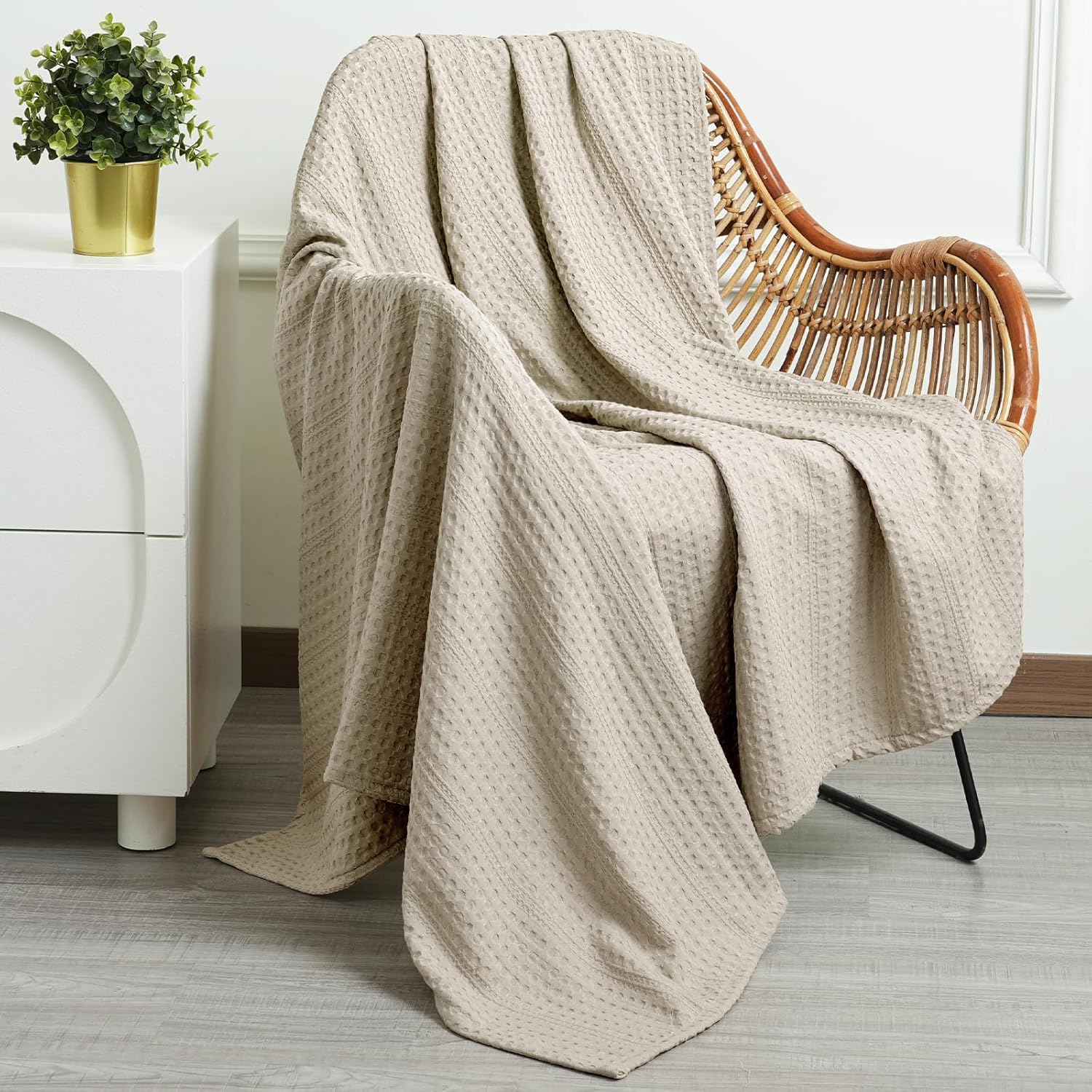 Amazon.com: PHF Soft Waffle Weave Throw Blanket 50''x60'' - Lightweight ...