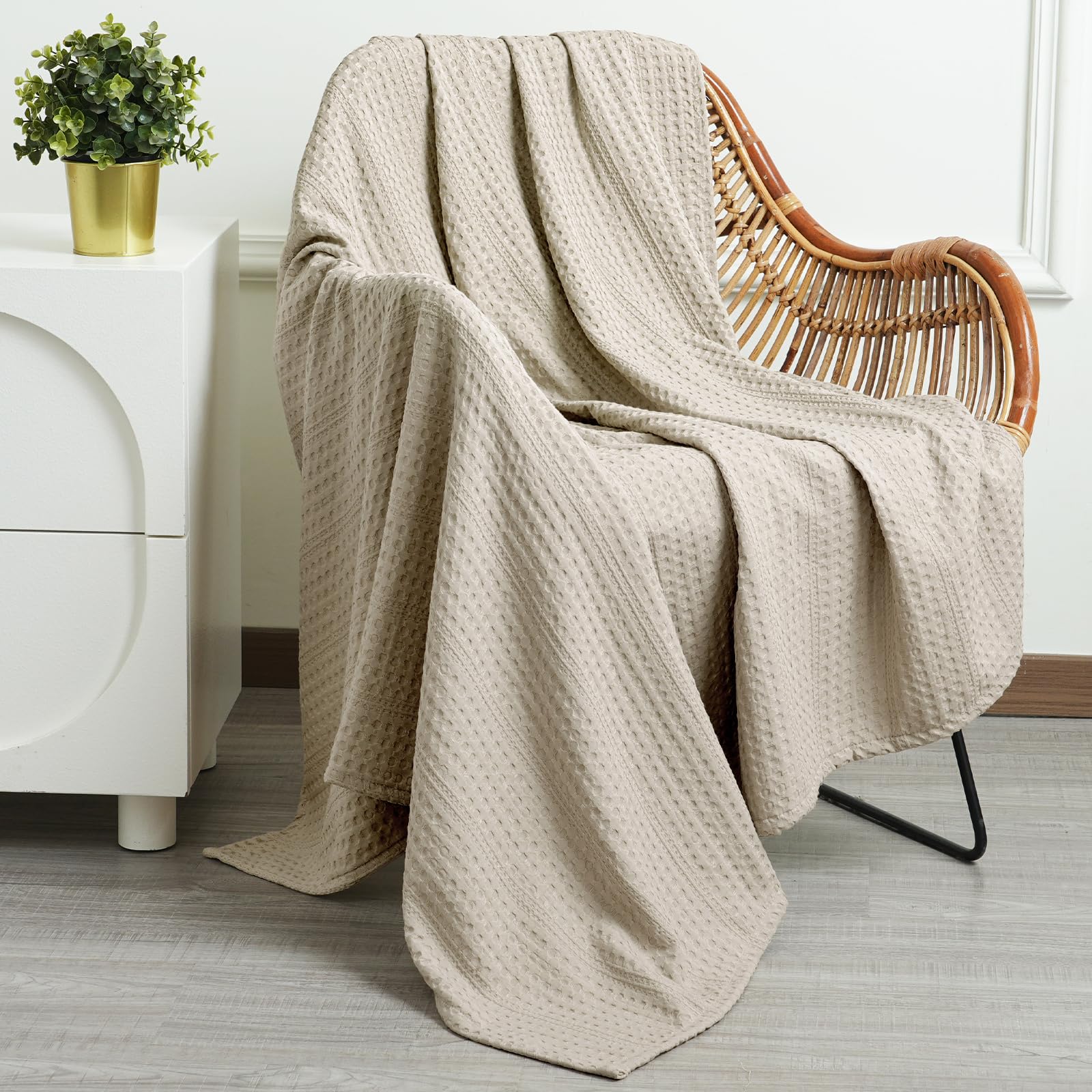Amazon.com: PHF Soft Waffle Weave Throw Blanket 50''x60'' - Lightweight ...