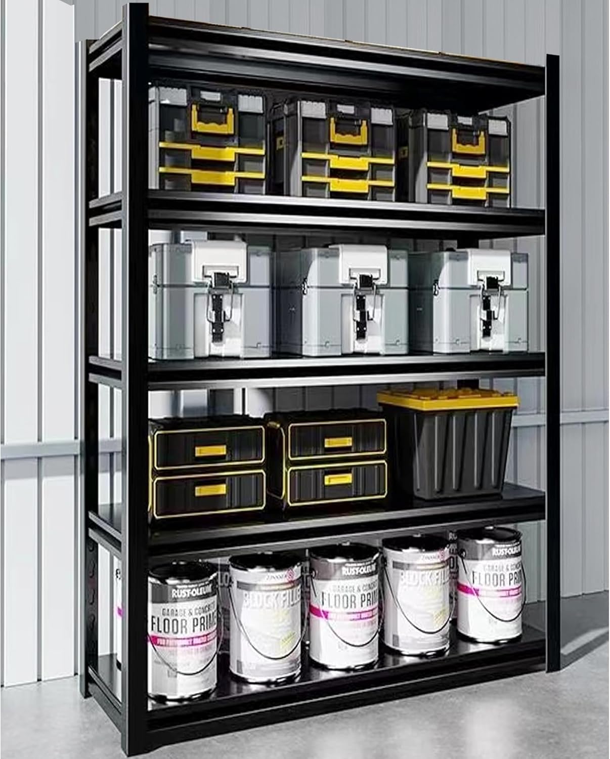 Amazon.com: Boncun 5 Tier Utility Shelves Metal Storage Shelves Garage ...