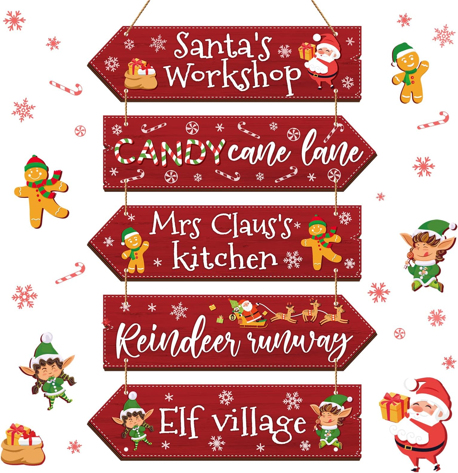 Amazon.com : North Pole and Santa's Workshop Directional Yard Sign ...