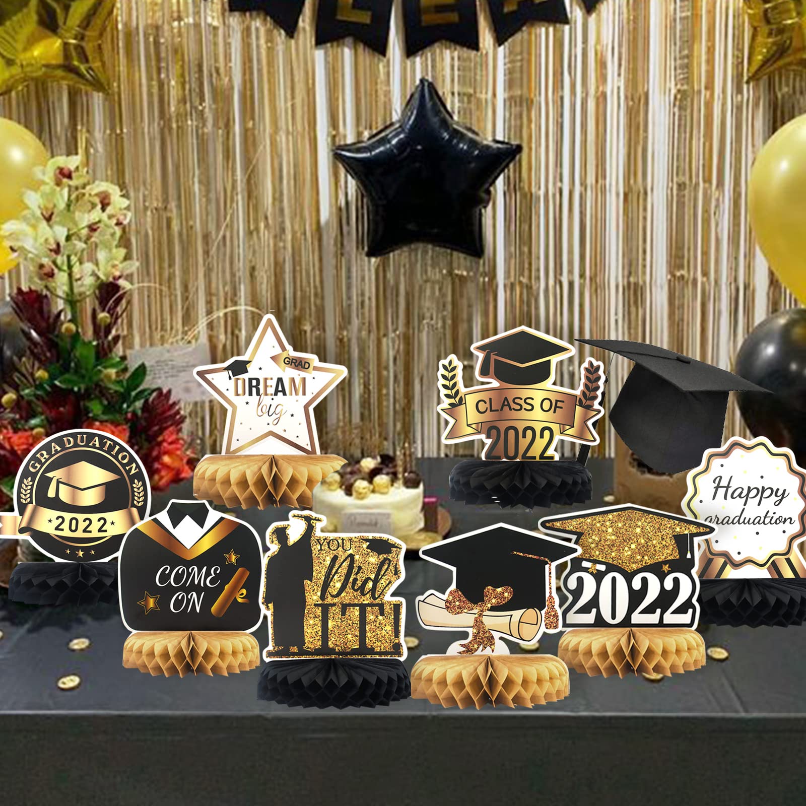 2022 Graduation Party Decorations Congrats Grad Honeycomb Centerpieces ...