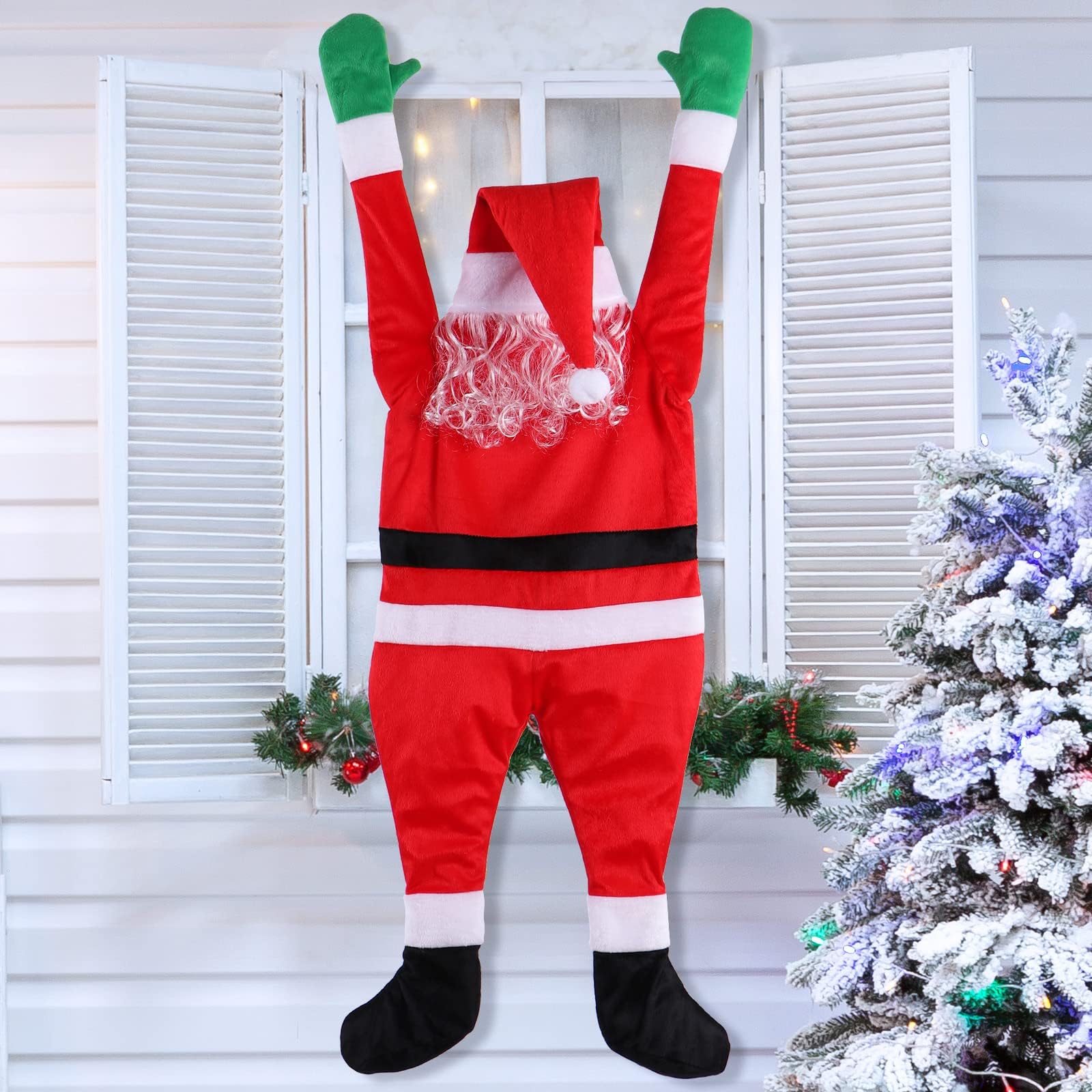 Amazon.com: Christmas Santa Claus Ornaments Cute Climbing Santa with ...