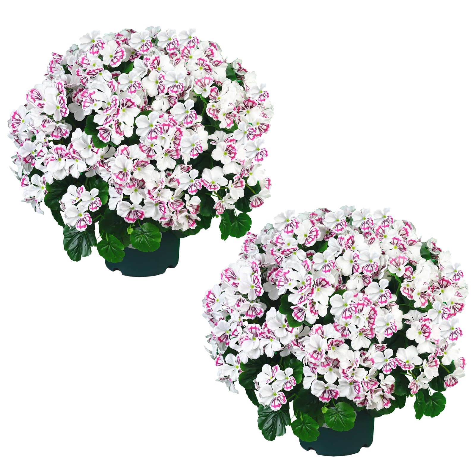 Amazon.com: QIANYUN Artificial Geraniums Topiary - 21” Silk Flowers Pre ...