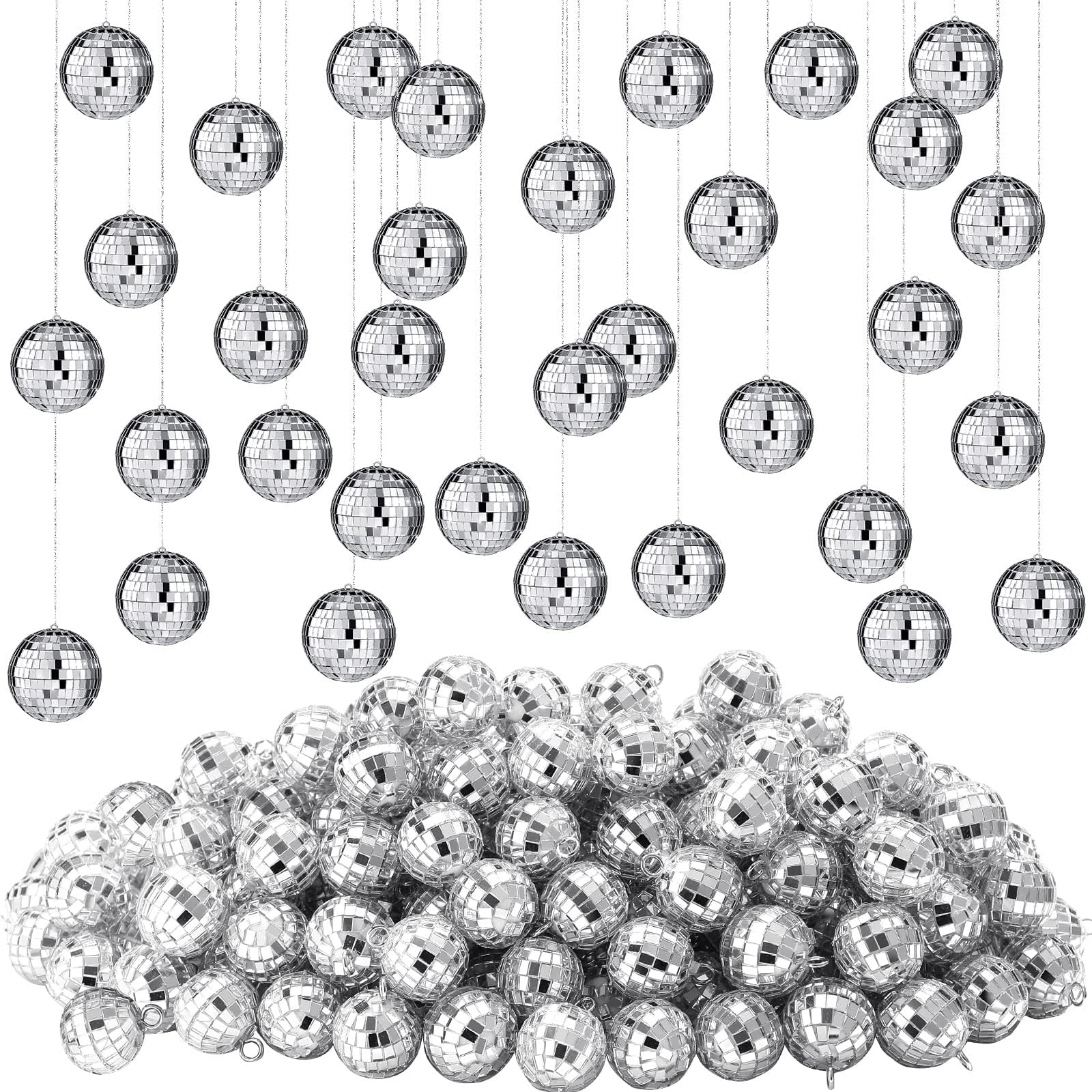 Amazon.com: 200 Pcs Mirror Disco Balls Ornament Mardi Gras Mini Small ...
