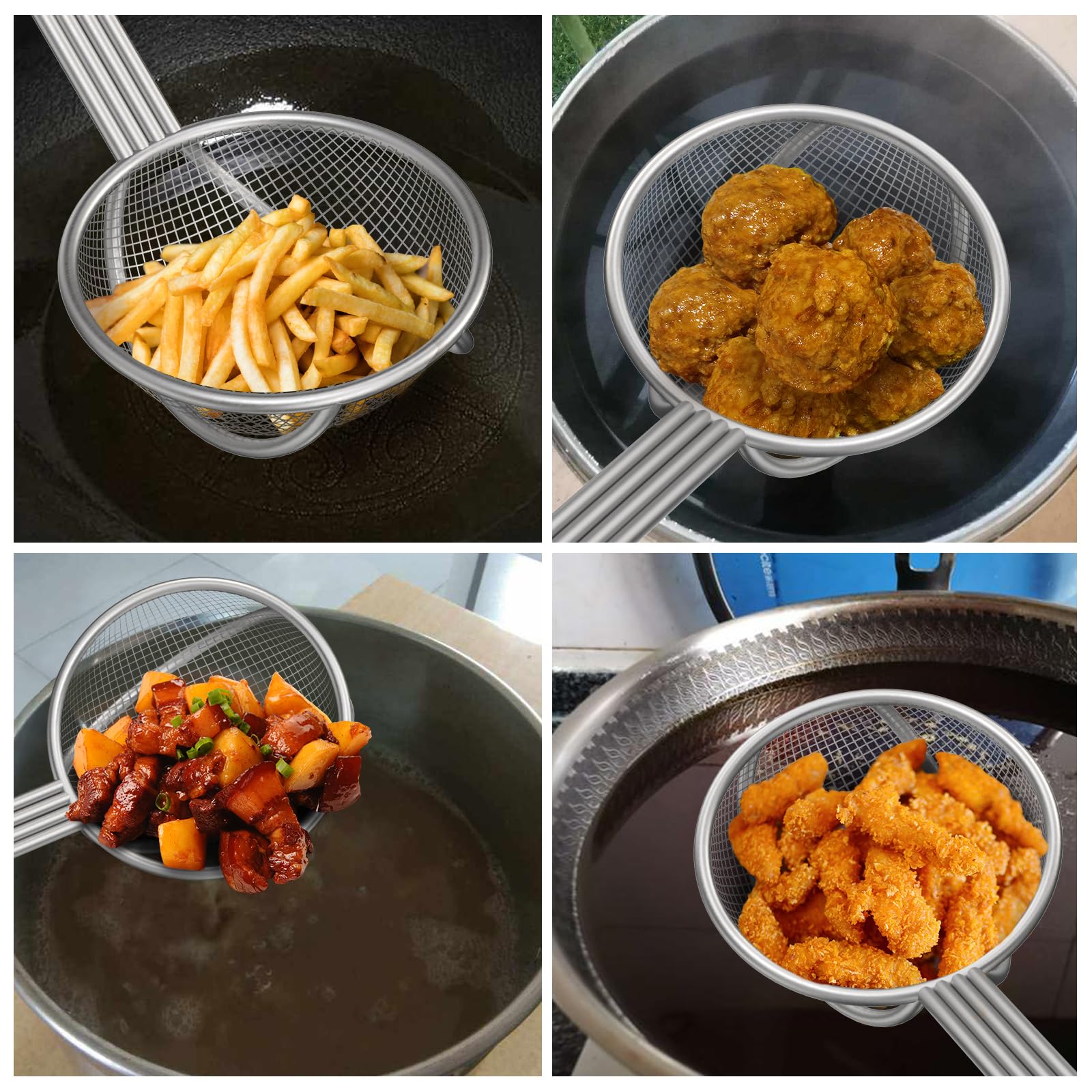 AJinTeby 2 Pack 42" Stainless Stiring and 40" Long Mesh Skimmer, Wire ...