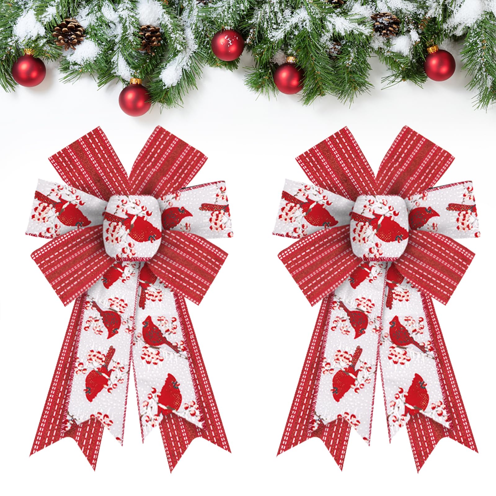 Amazon.com: Estivaux 2 Pieces Christmas Bows for Wreath, Xmas Wreath ...