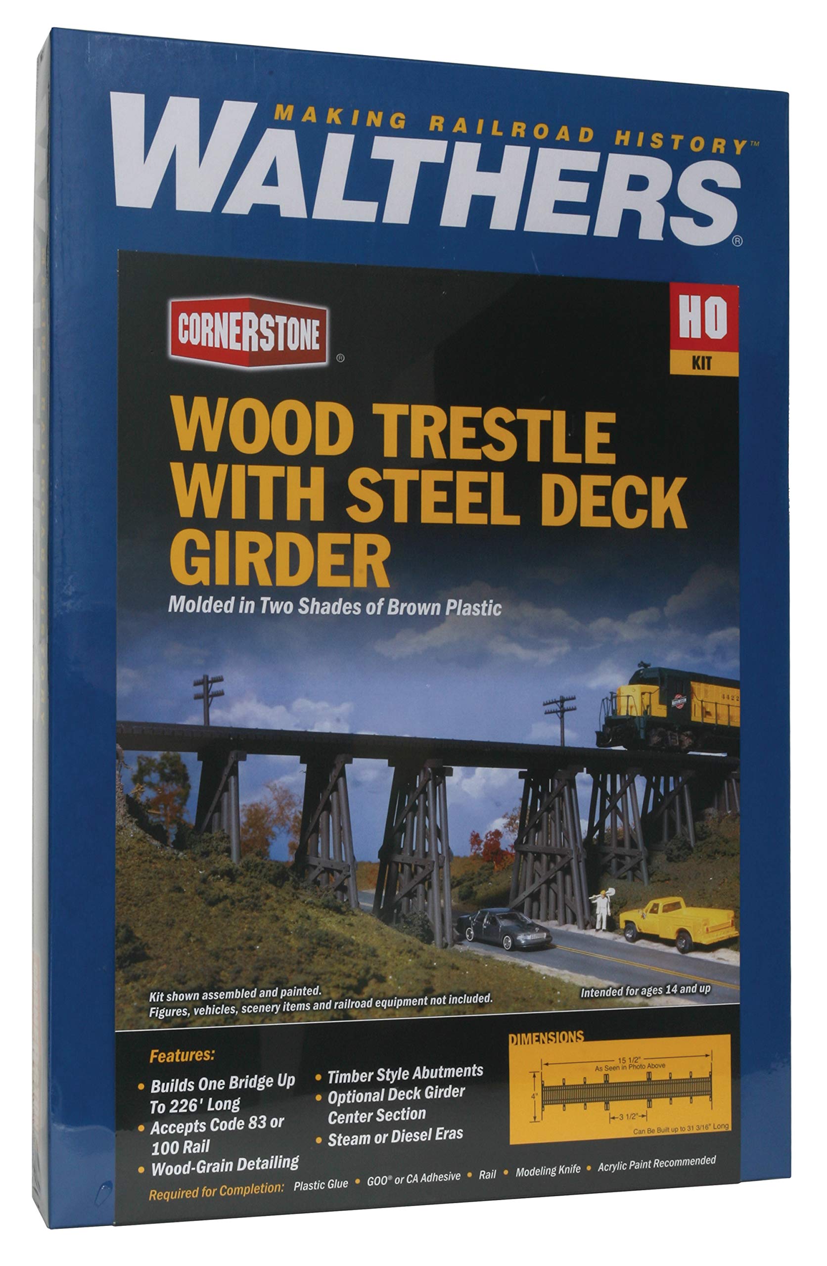 Buy Walthers Cornerstone Series Kit HO Scale Trestle w/Steel Deck ...