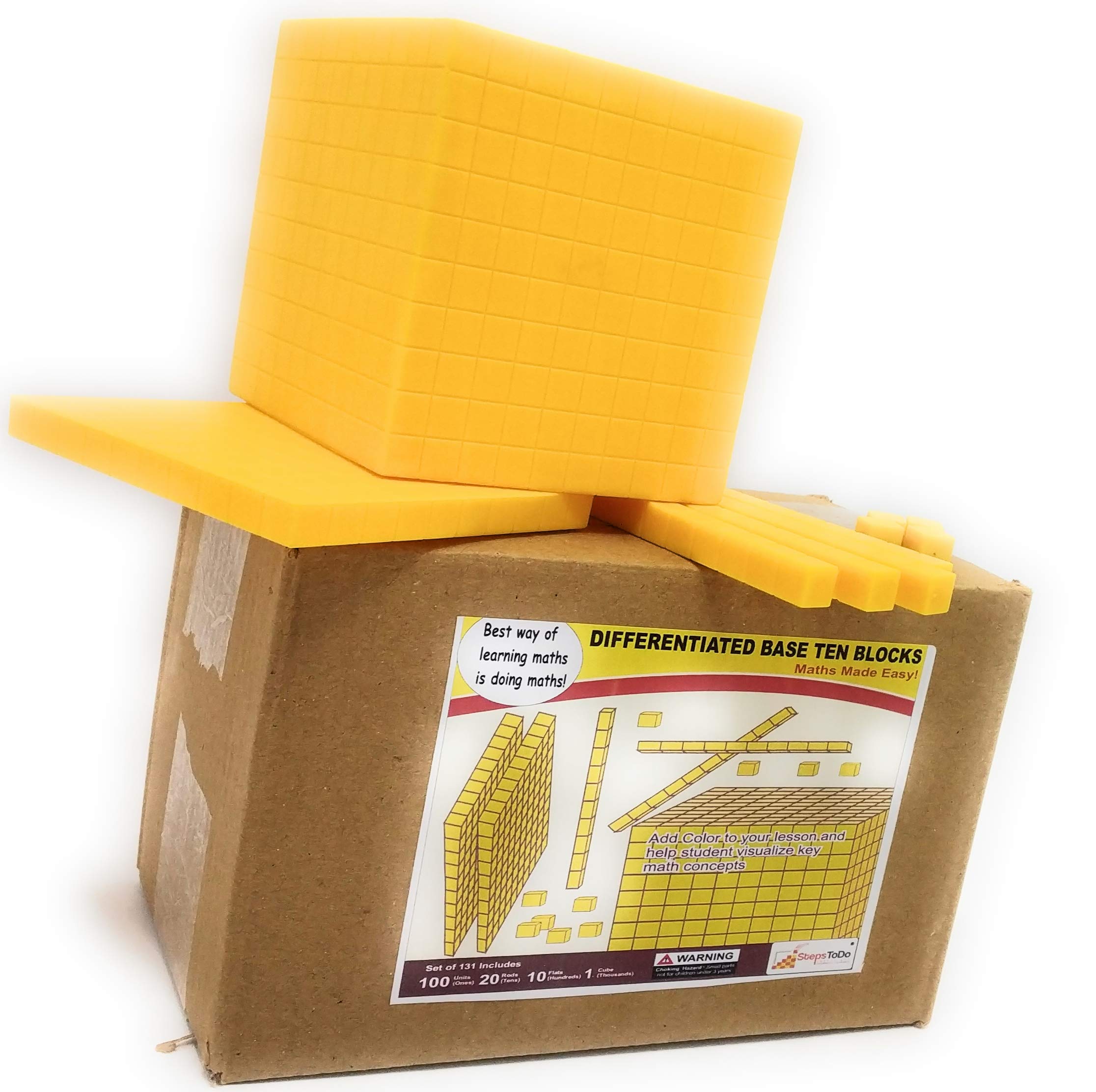 StepsToDo Base Ten Blocks Kit With Place Value Mats And Instruction