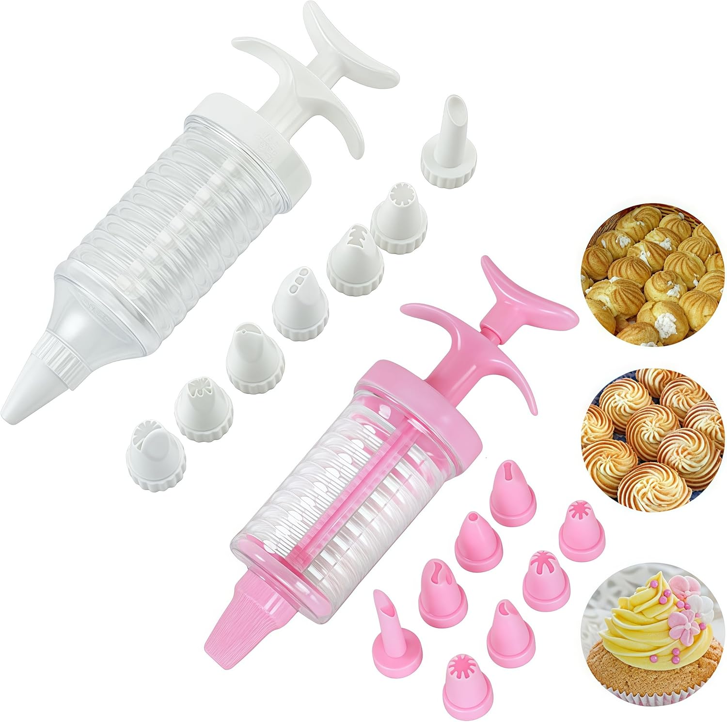 Amazon.com: WQHLONGBO 2 Cake Decorating Syringe Set,Cupcake Injector ...
