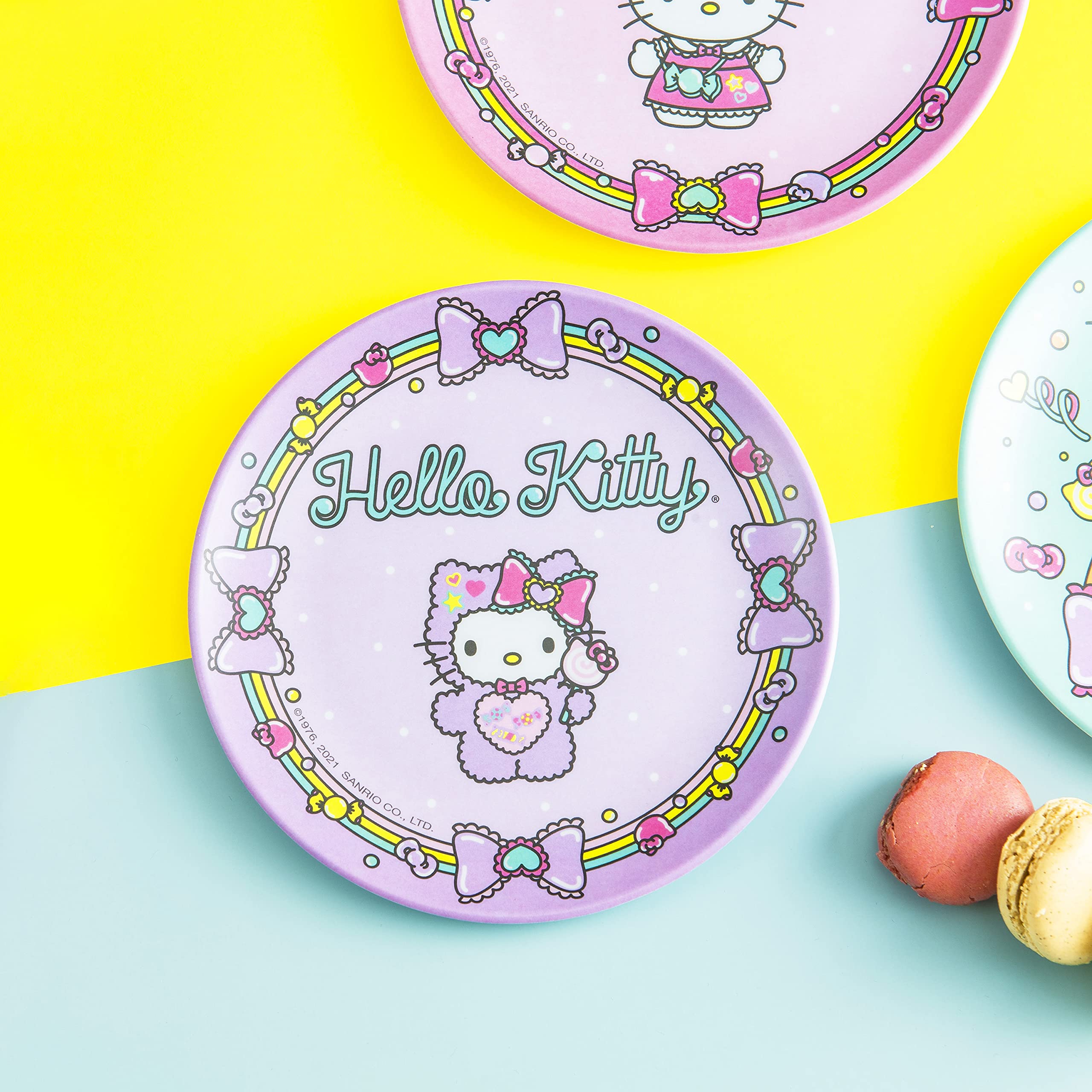 Zak Designs Sanrio Hello Kitty Appetizer Plate Set Includes Durable ...