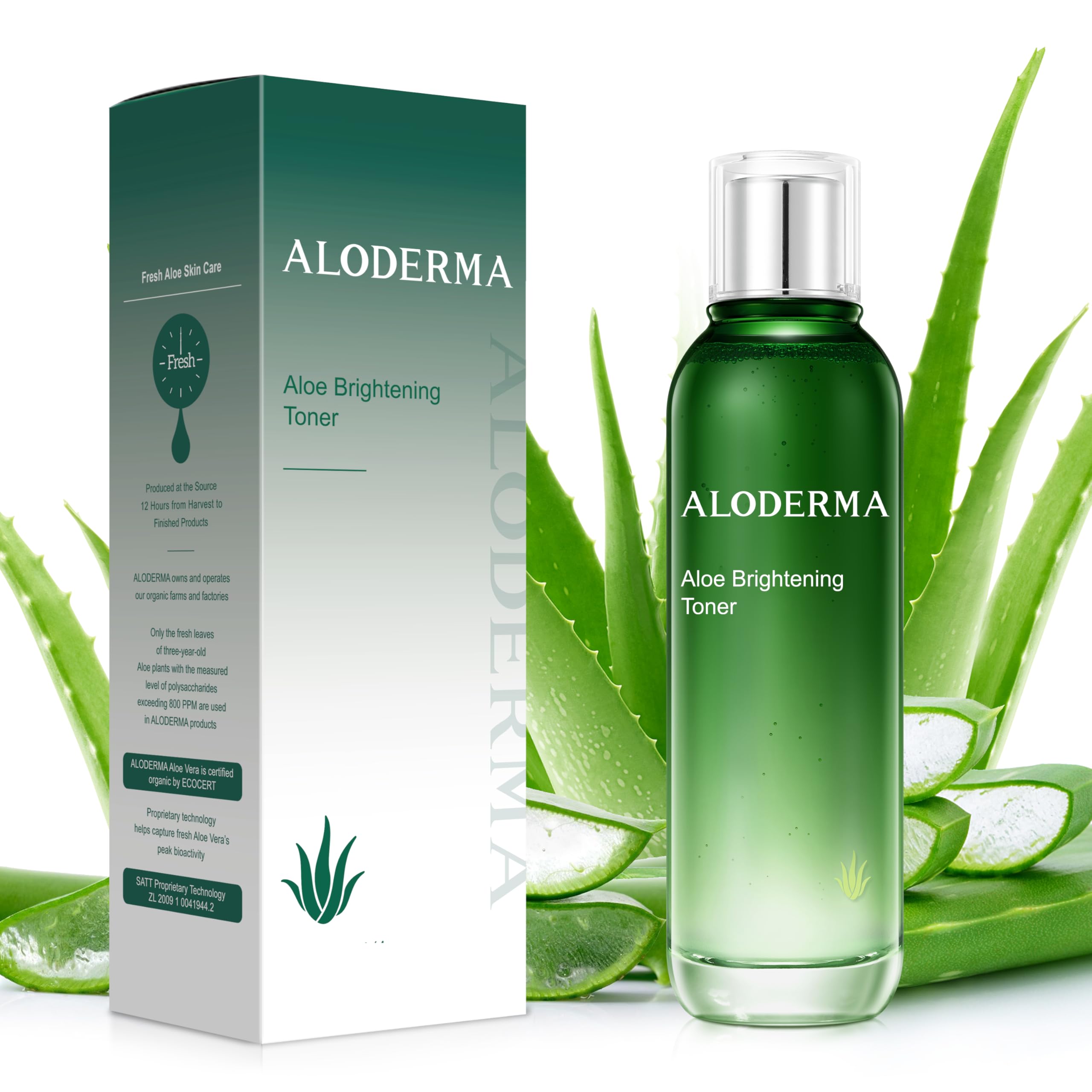 Amazon.com : Aloderma Brightening Face Toner Made with 88% Organic Aloe ...