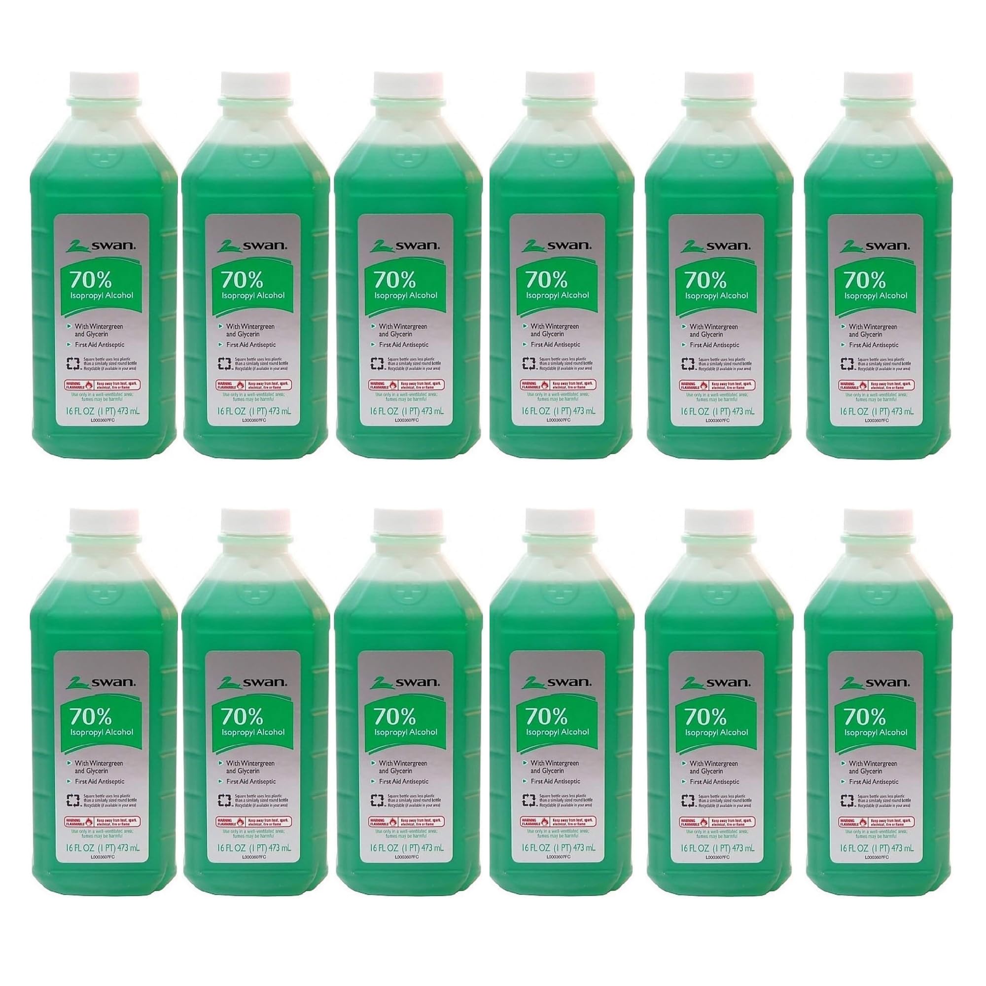 Amazon.com: Swan Isoprophyl Alcohol 16Oz 70% Wintergreen Pack (12 ...